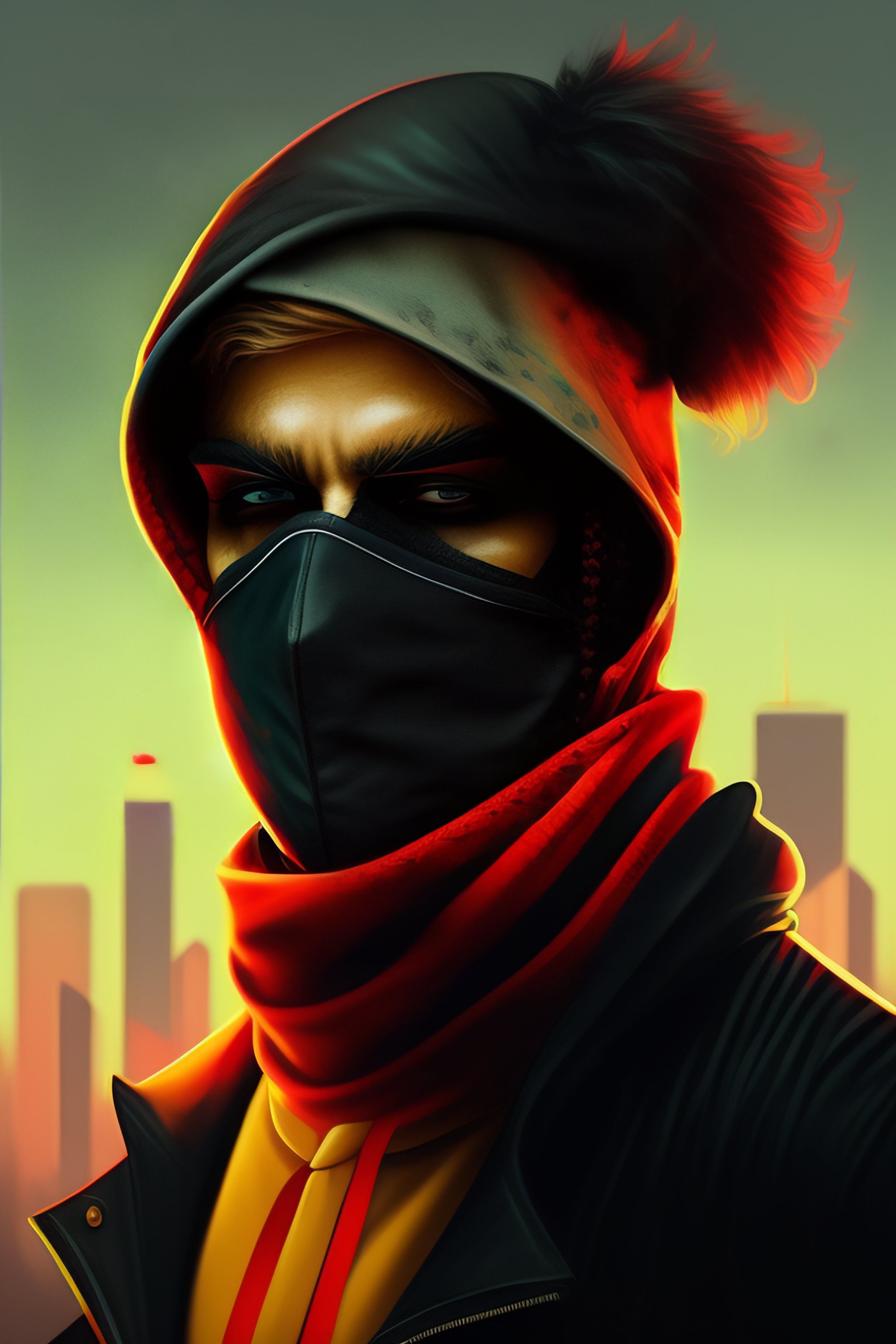 Lexica - Creepy masked man in a grungy art style