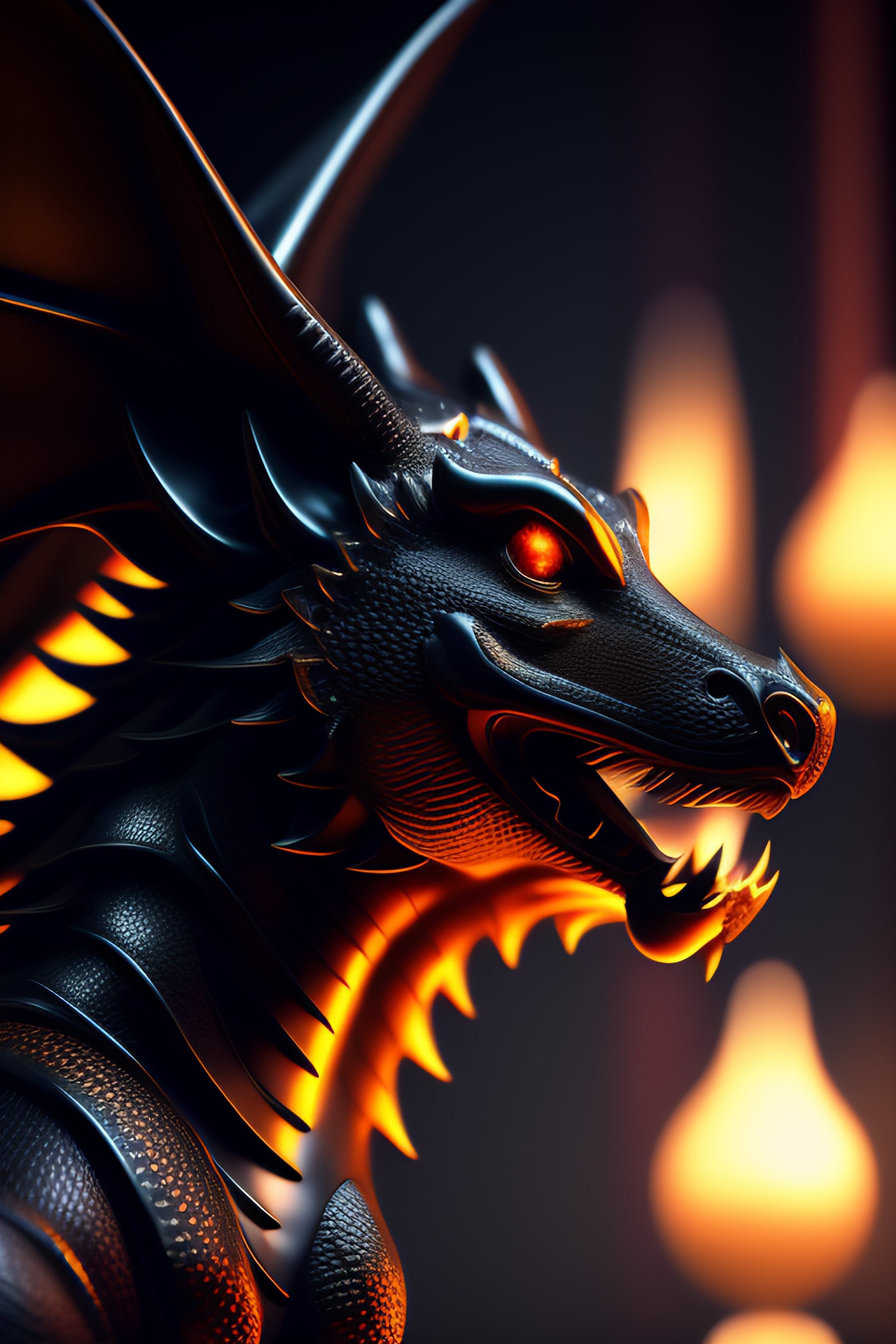 Lexica - Black dragon, depth of field,32k, natural light, ray tracing ...