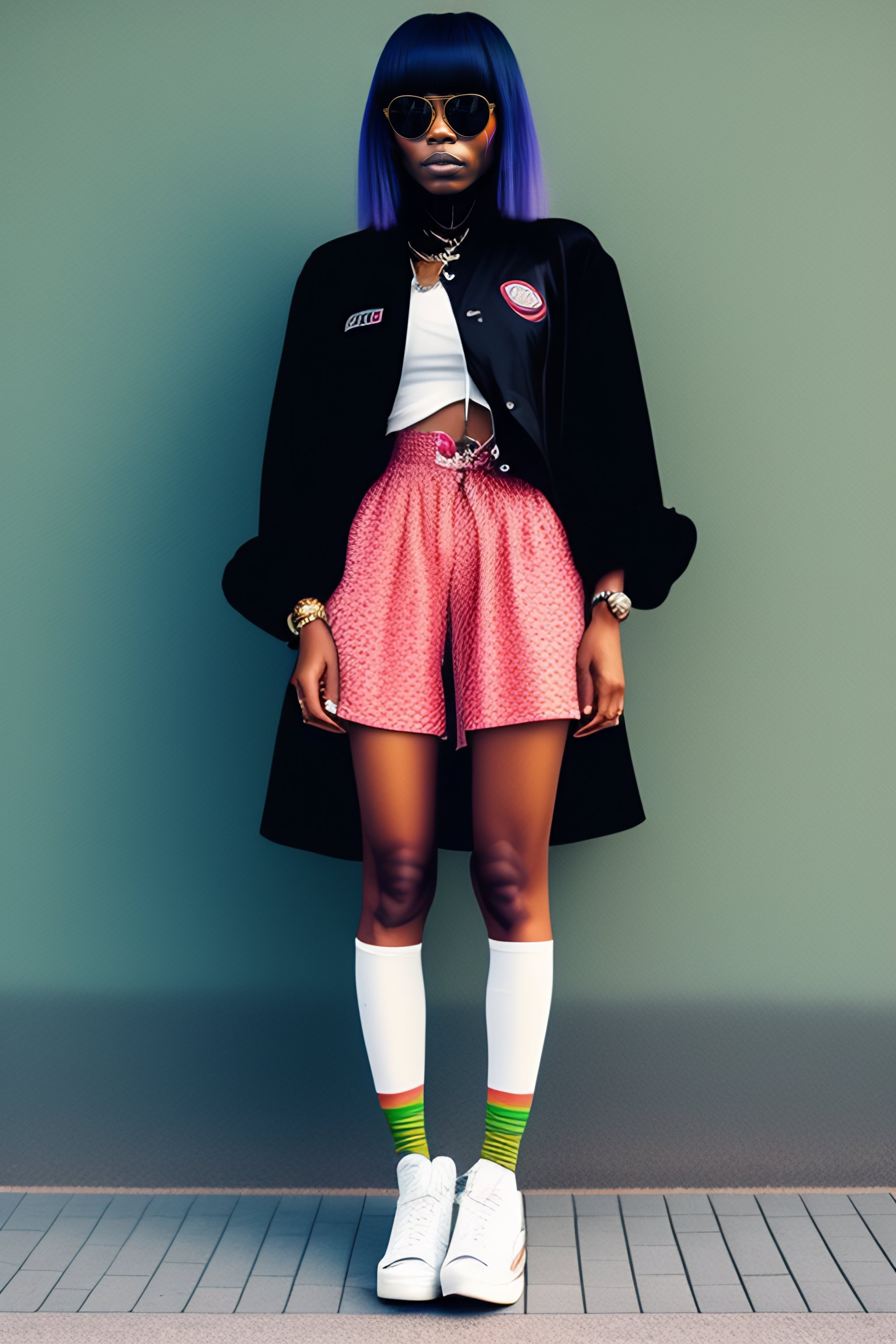 Lexica - Vintage 90's, gorillaz style, tokyo girl, full body