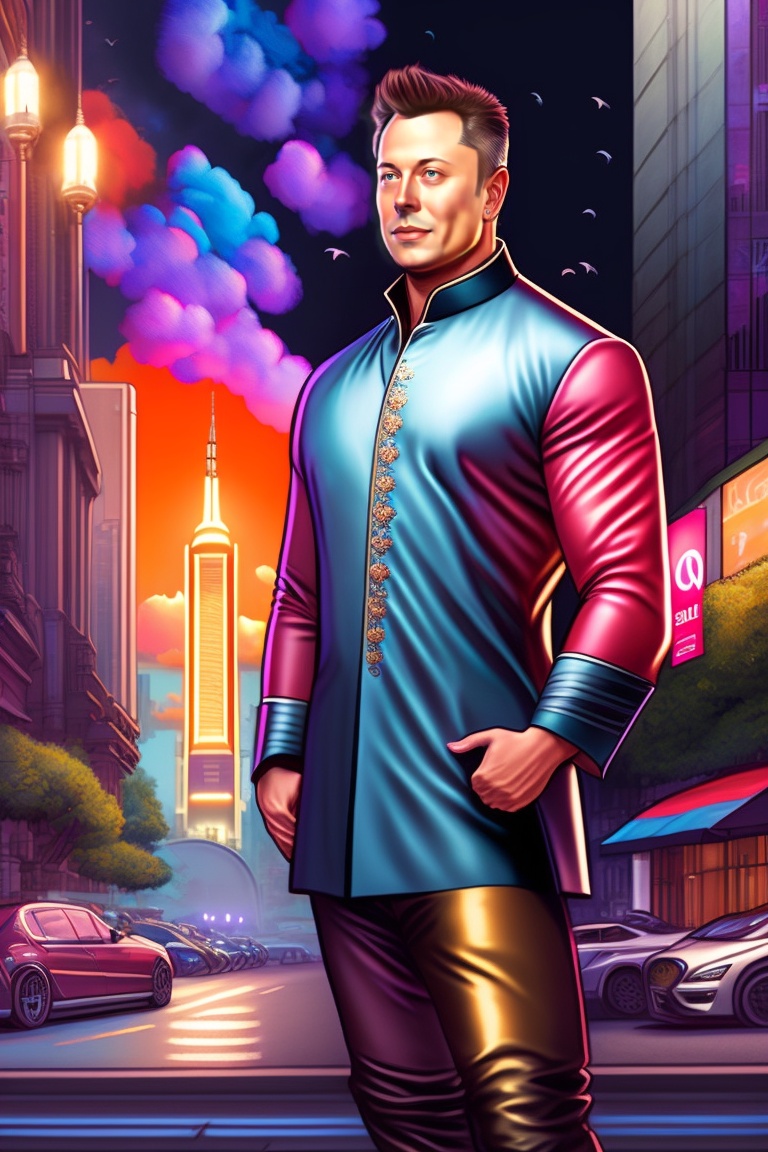 Lexica - Elon Musk stands tall, adorned in traditional South Indian ...