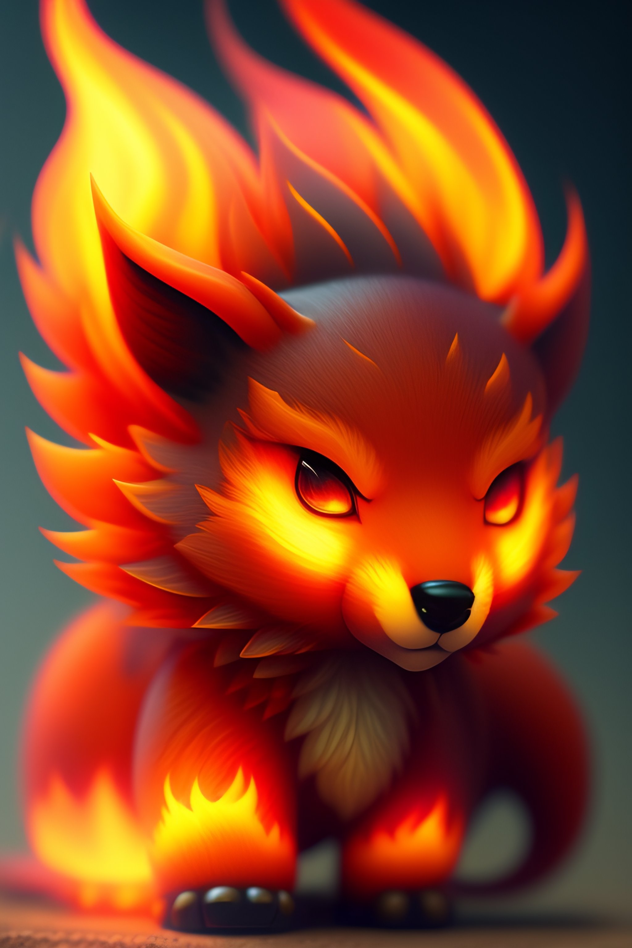 Lexica - Cute fire elemental by Monet