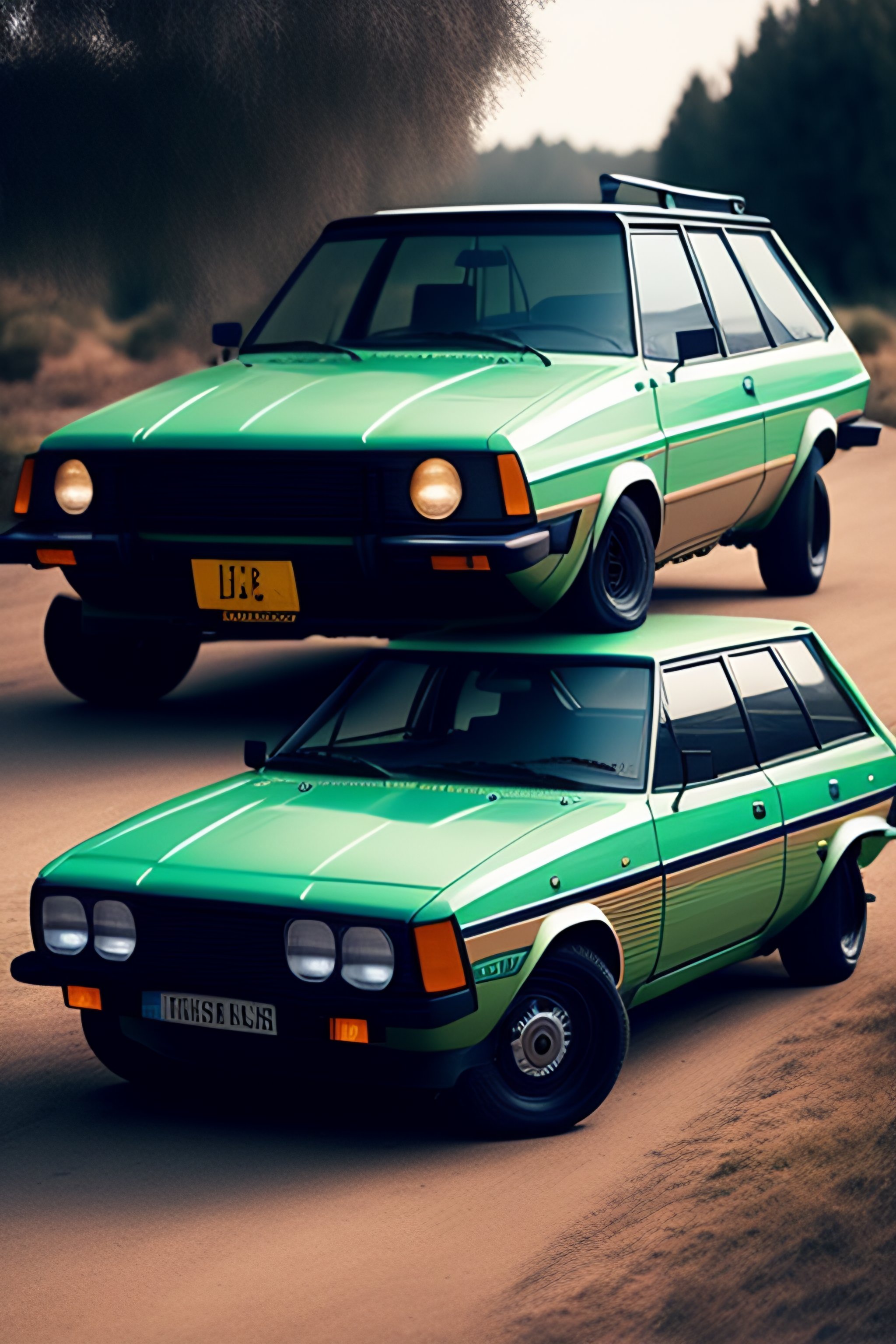 Lexica - A cyberpunk Volvo 240 station wagon