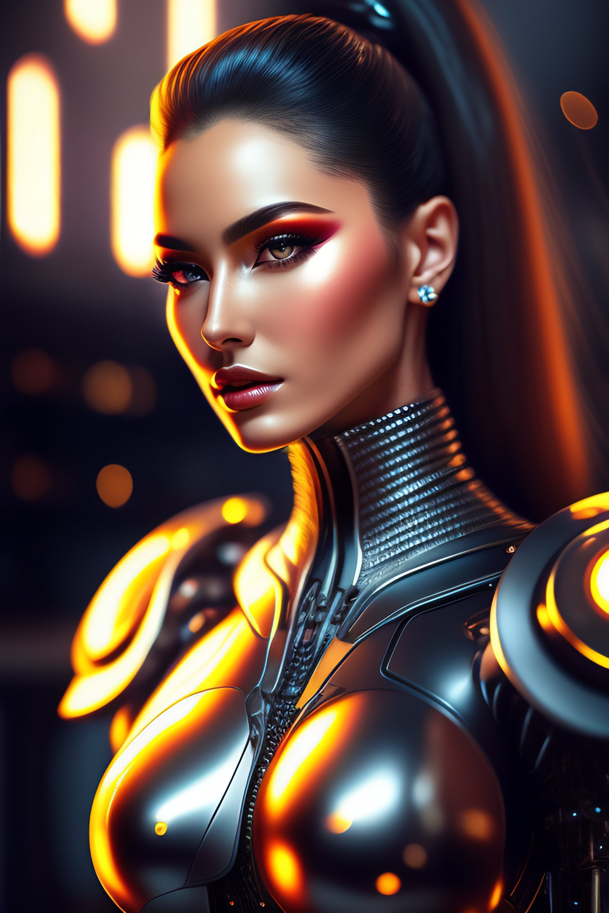 Lexica - Highly detailed beautiful cybernetic woman, sharp focus ...