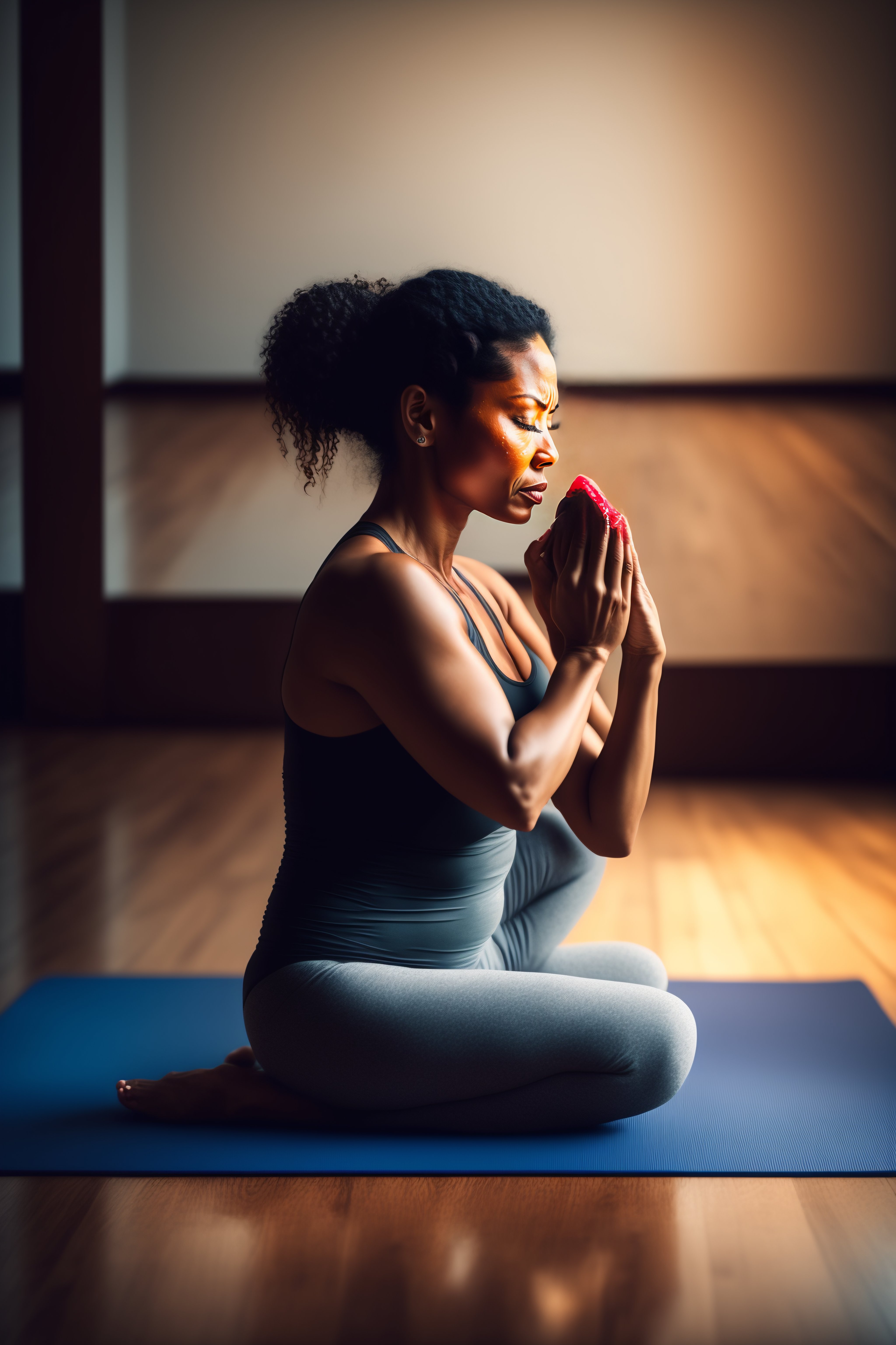 Lexica - Crying woman doing yoga