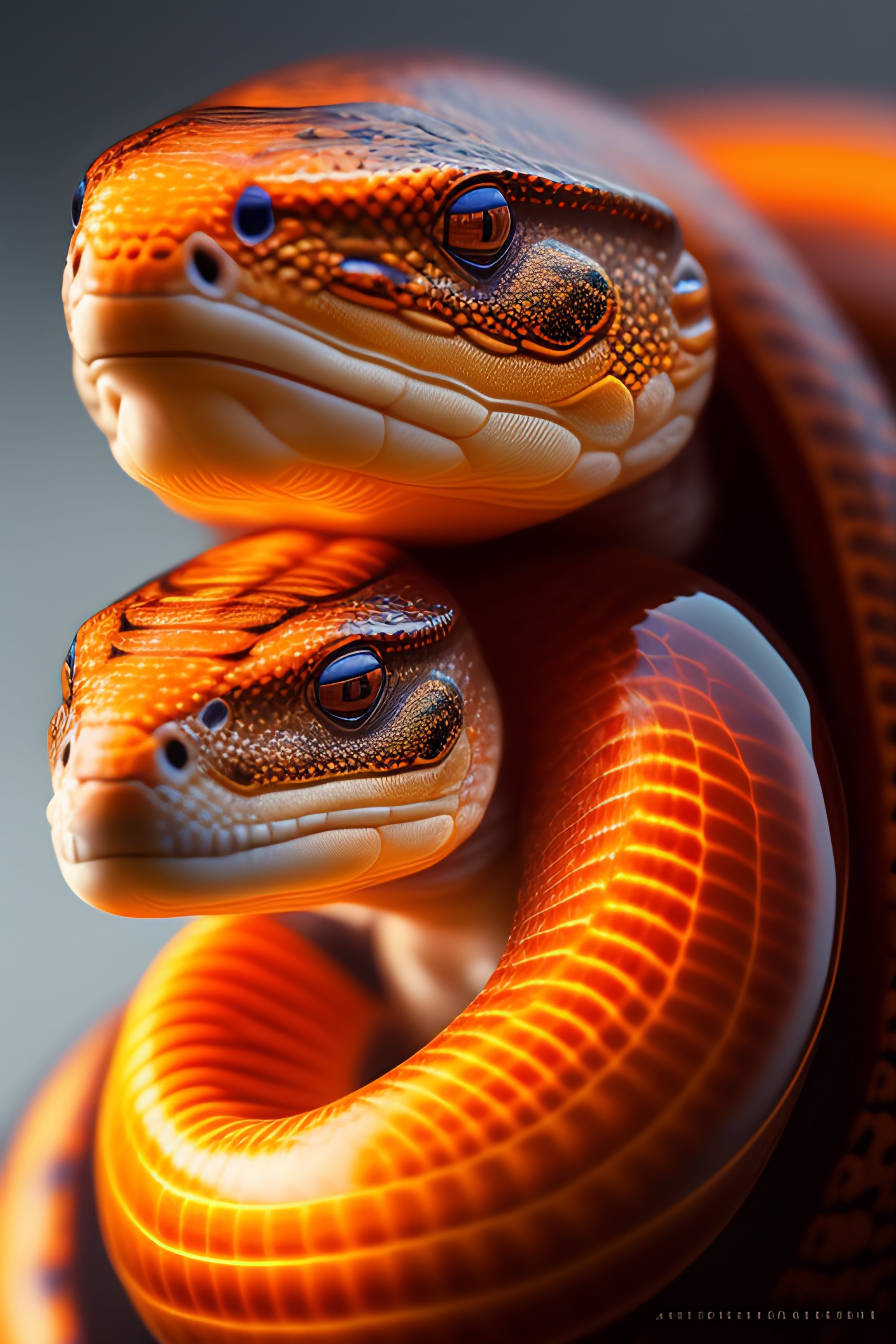 Lexica - Portrait of a cybernetic orange snake a spiritual full body ...