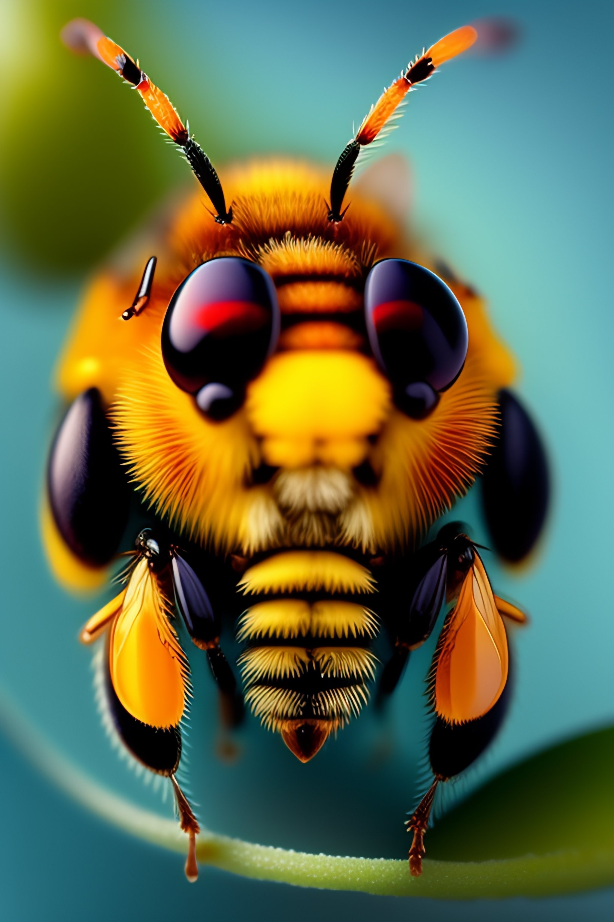 Lexica - Lazy bee looks like a cartoon style red eyes