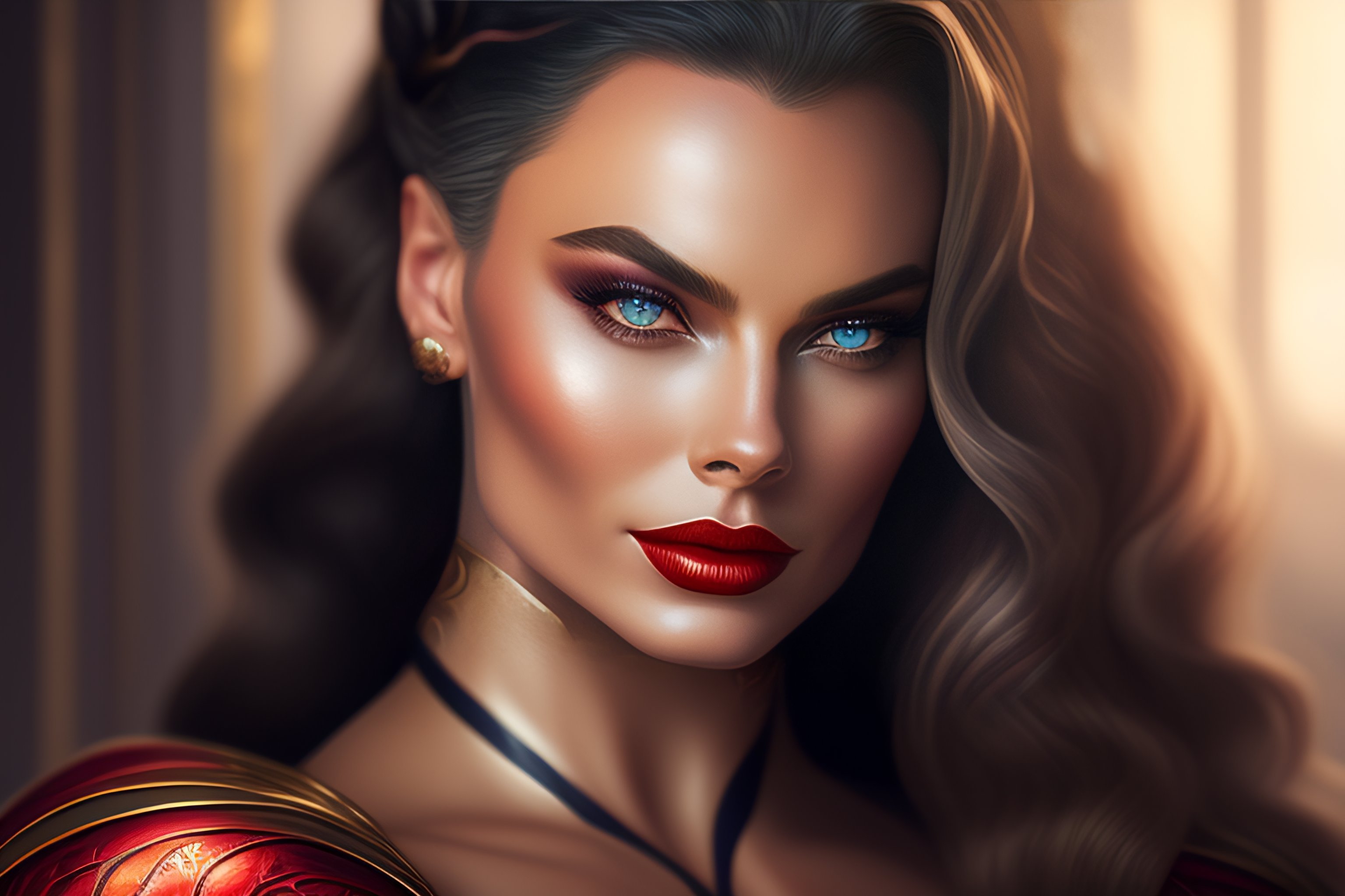 Lexica - Three quarters portrait of a beautiful female vampire warrior ...