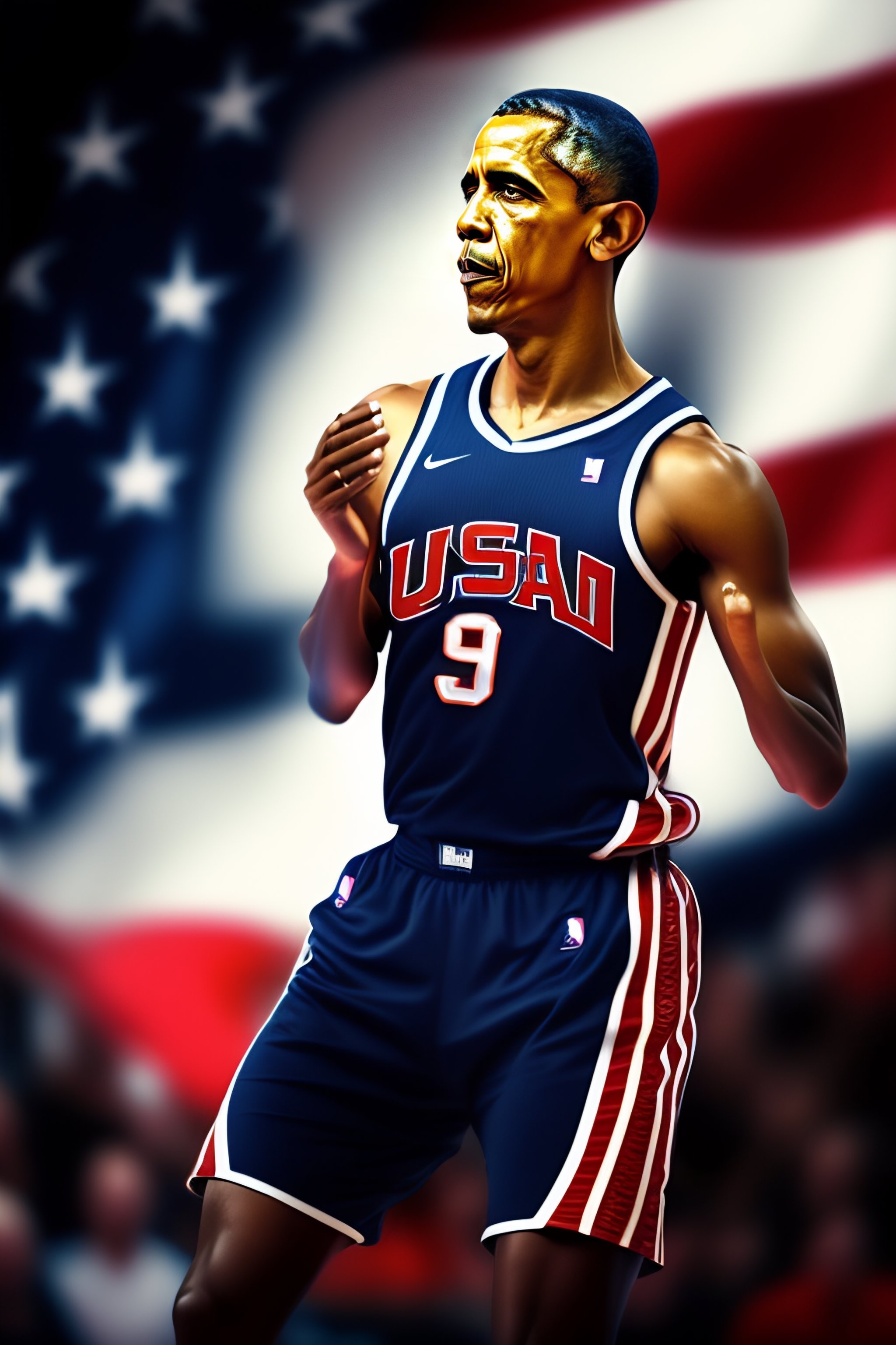 Lexica - Barack obama dunking a basketball hyper realistic jersey says ...