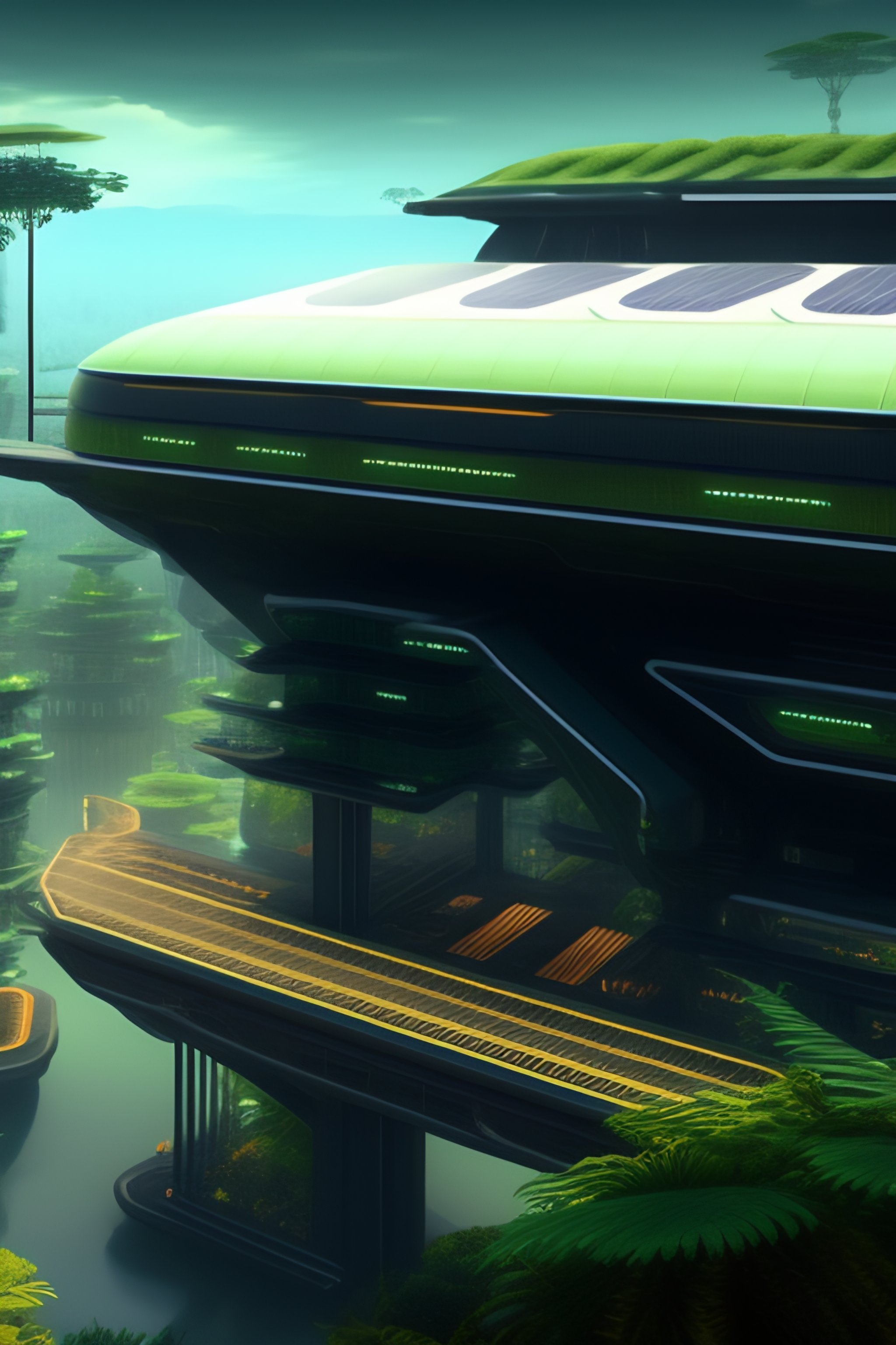 Lexica - A high tech solarpunk utopia in the Amazon rainforest