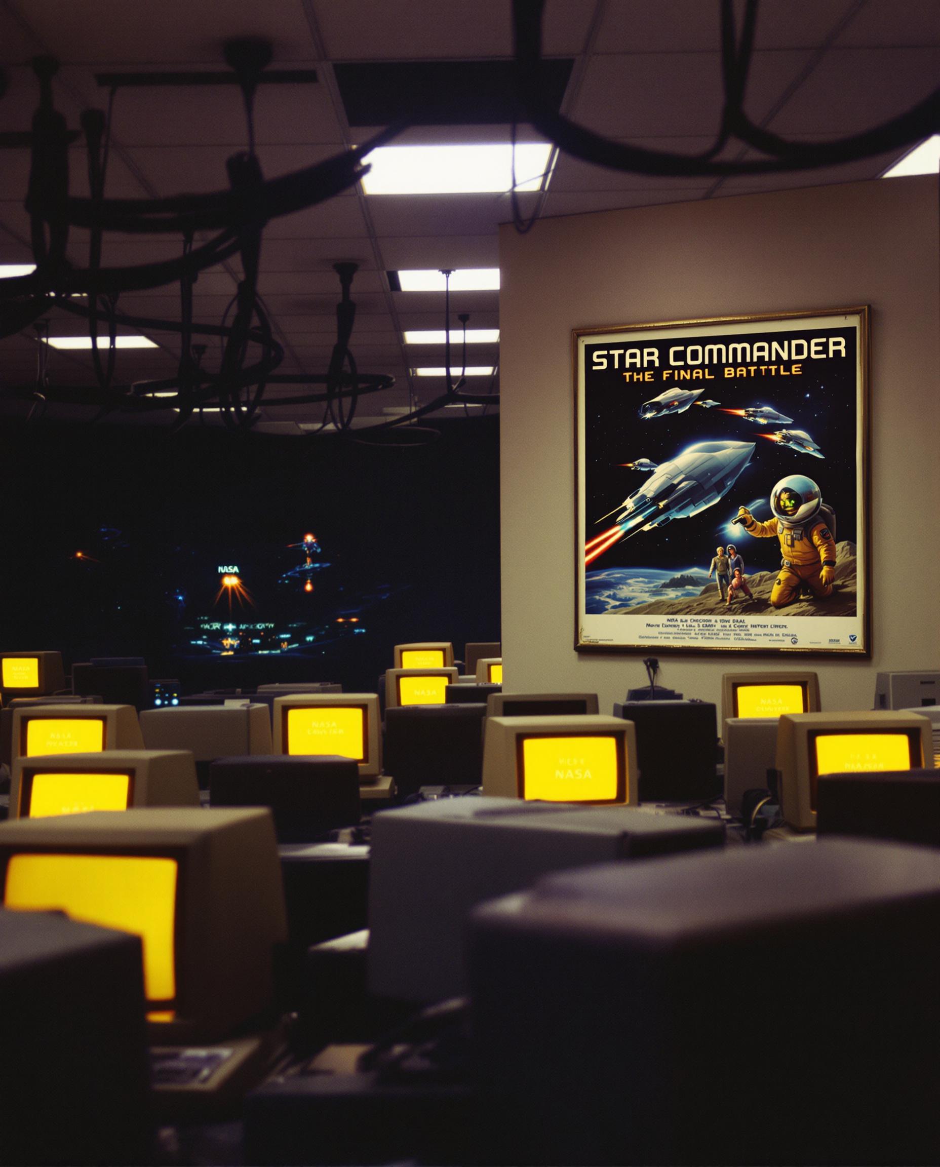 Lexica - A vintage photograph of an old computer room with retro tech ...