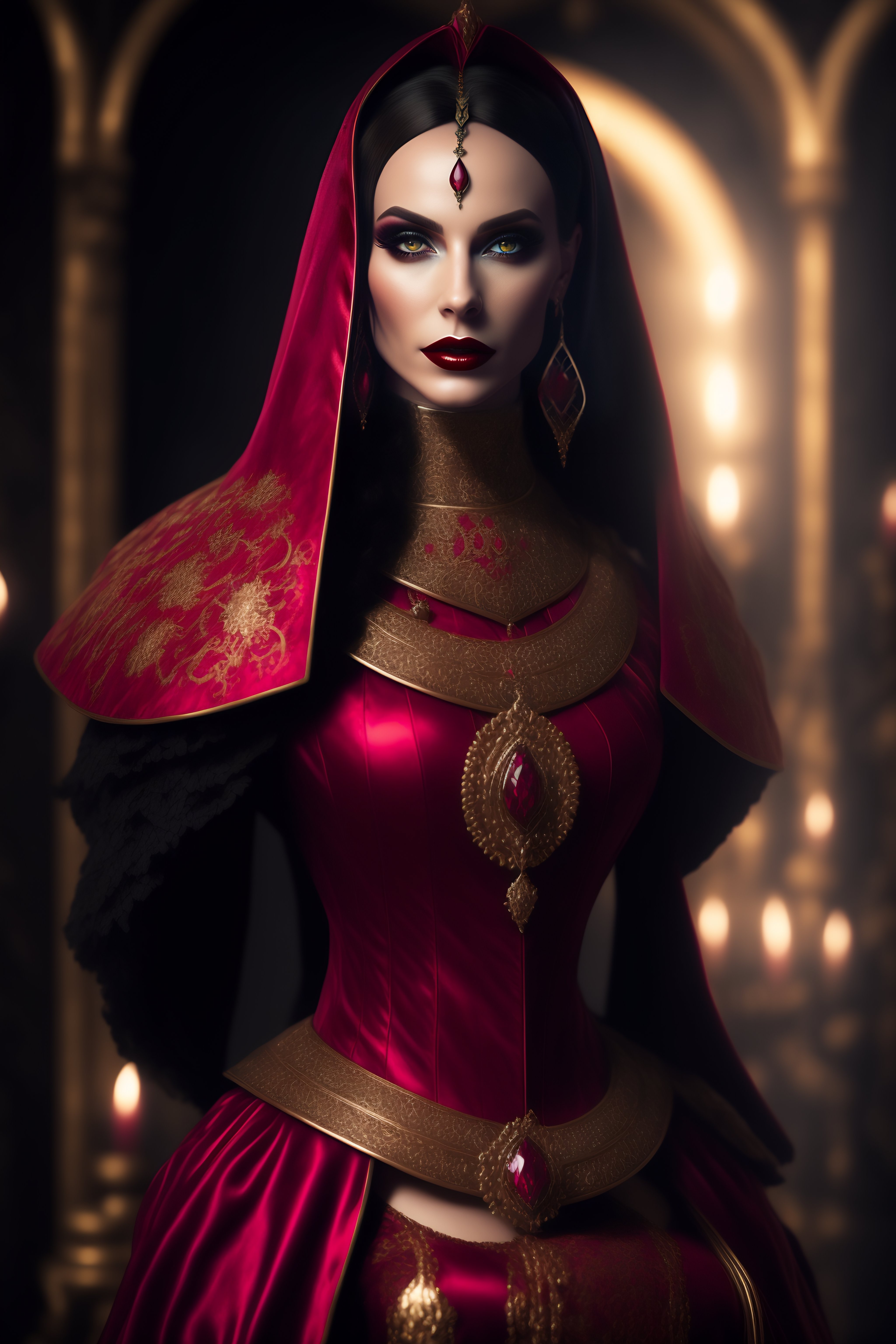 Lexica - Dark Armored ,full body ,Elizabeth Bathory, vampire, 4k, realistic