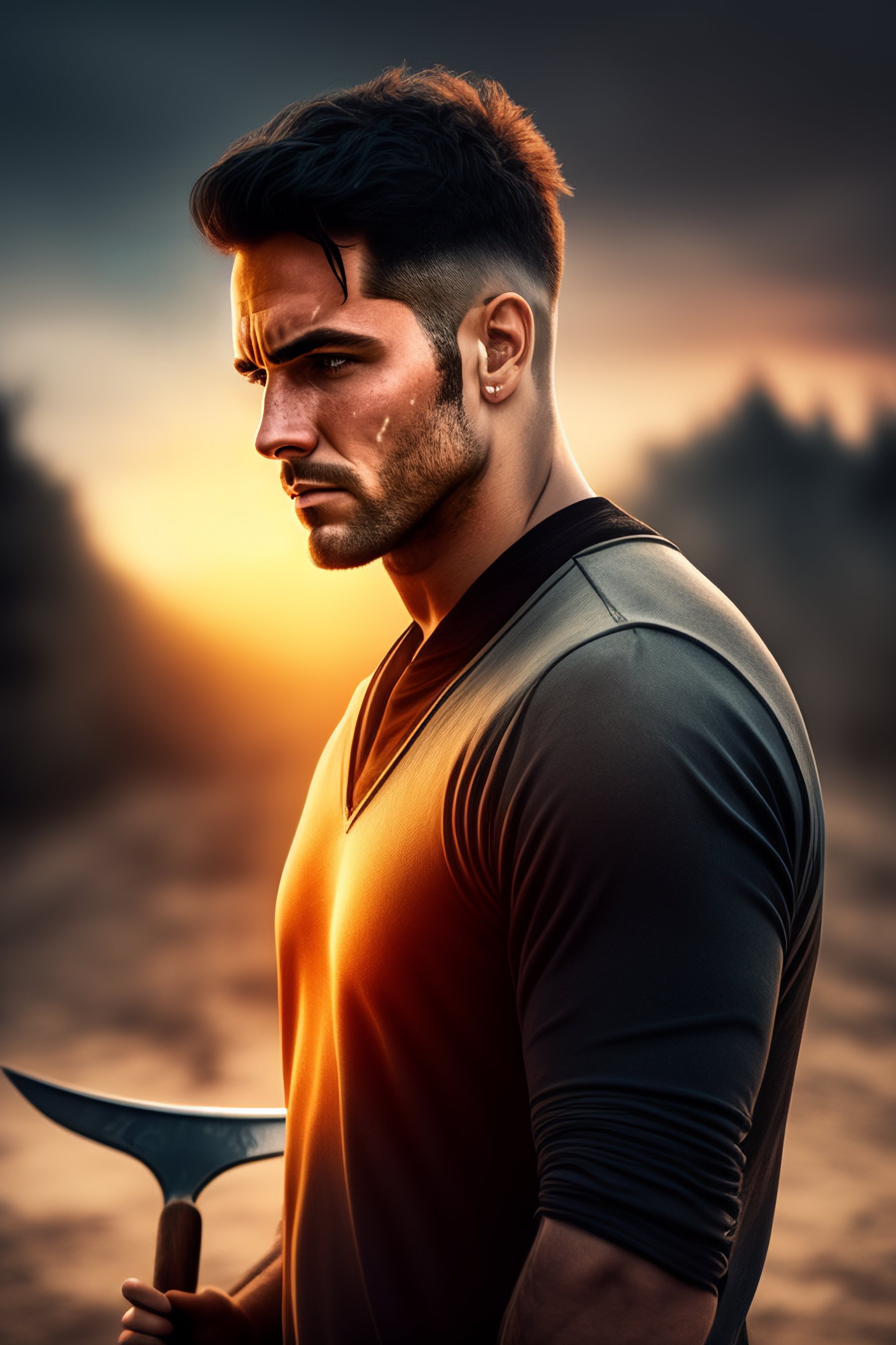 Lexica - Portrait of a sad man with small scars on his face. He s ...