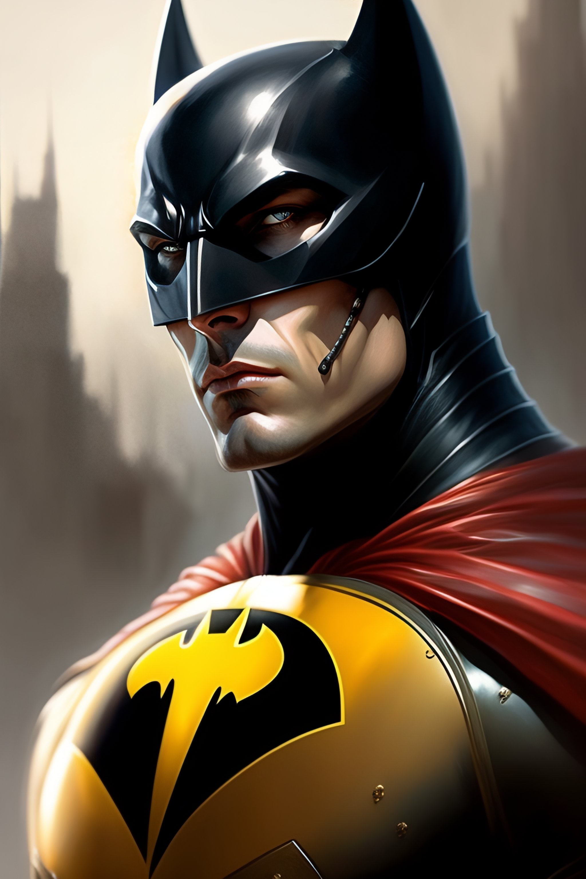 Lexica - Portrait of a super thin muscular batman, epic, tragic ...