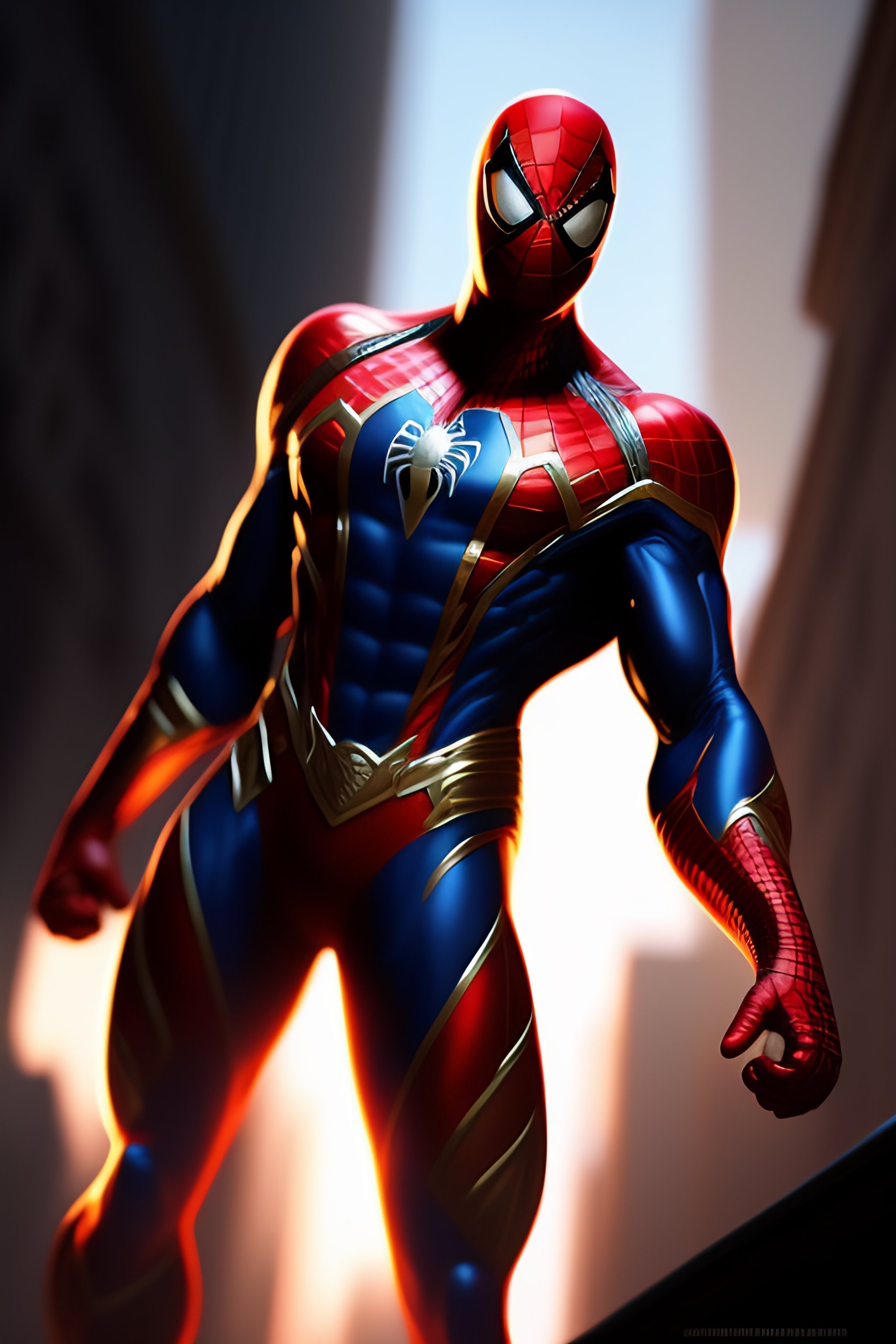 Lexica - Thin Muscular SpiderMan in sction , lighting, cinematic ...