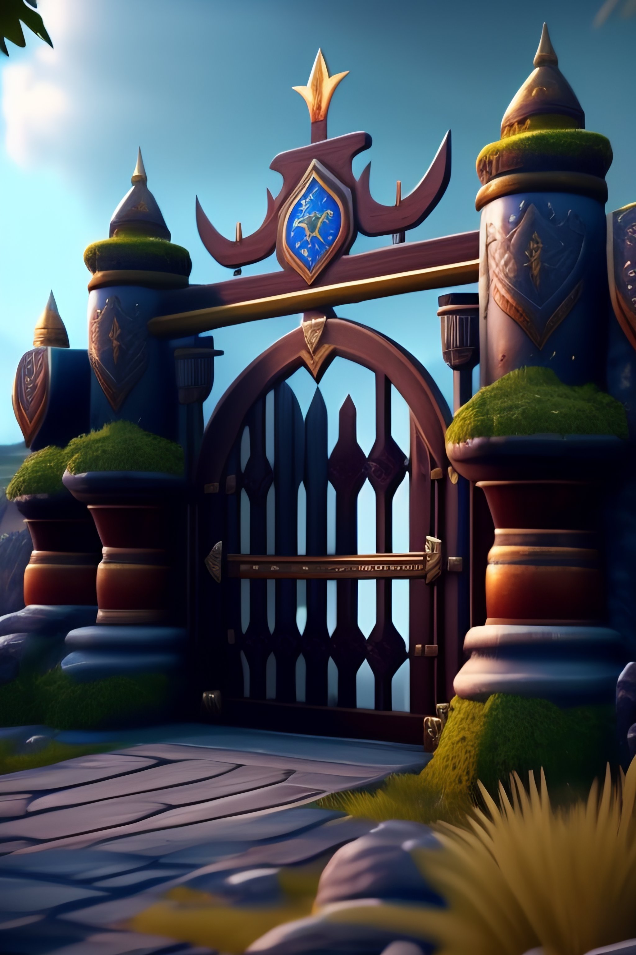 Lexica - A muscular female orc warrior defence a gate in castle ...