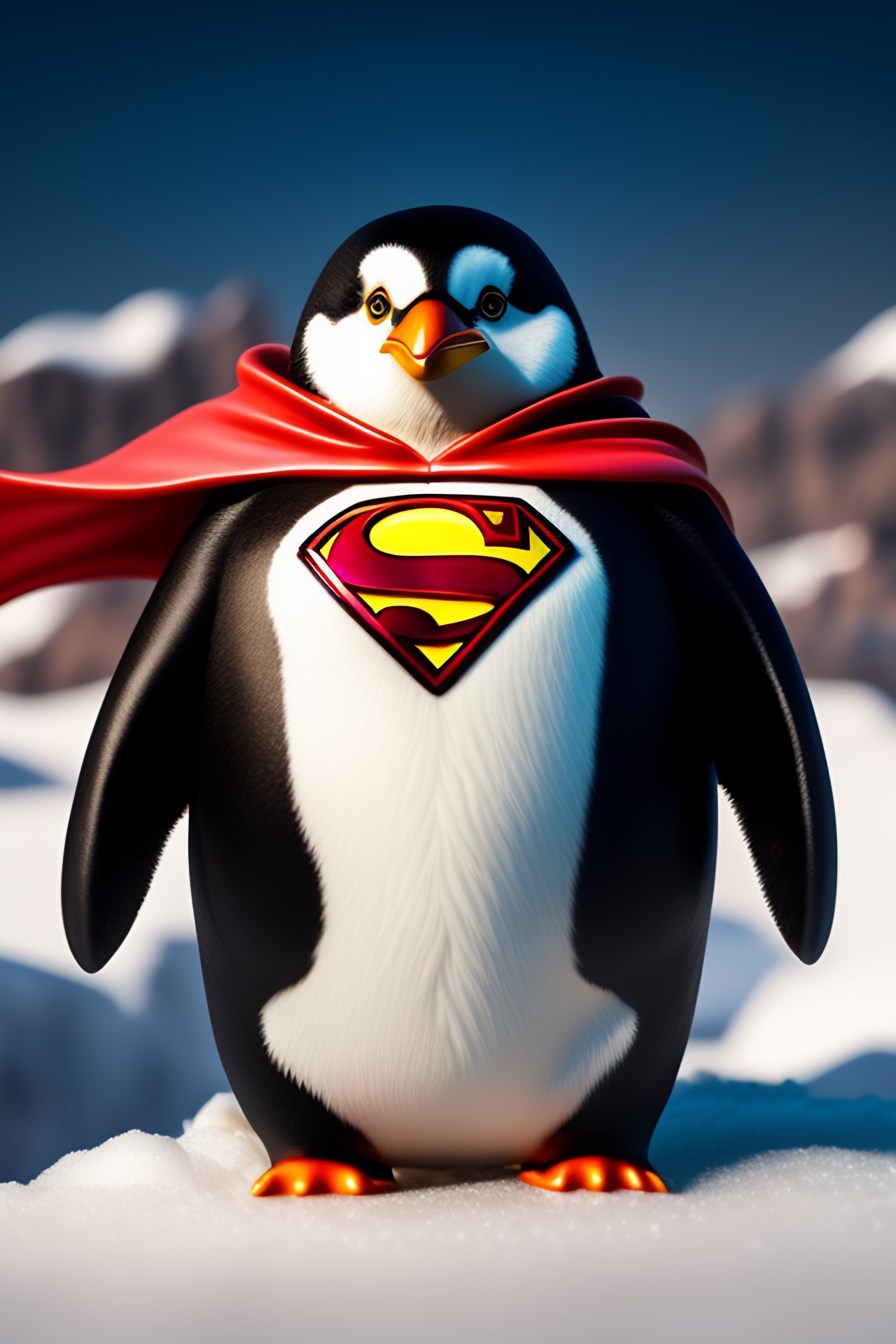 Lexica - Penguin in superman suit