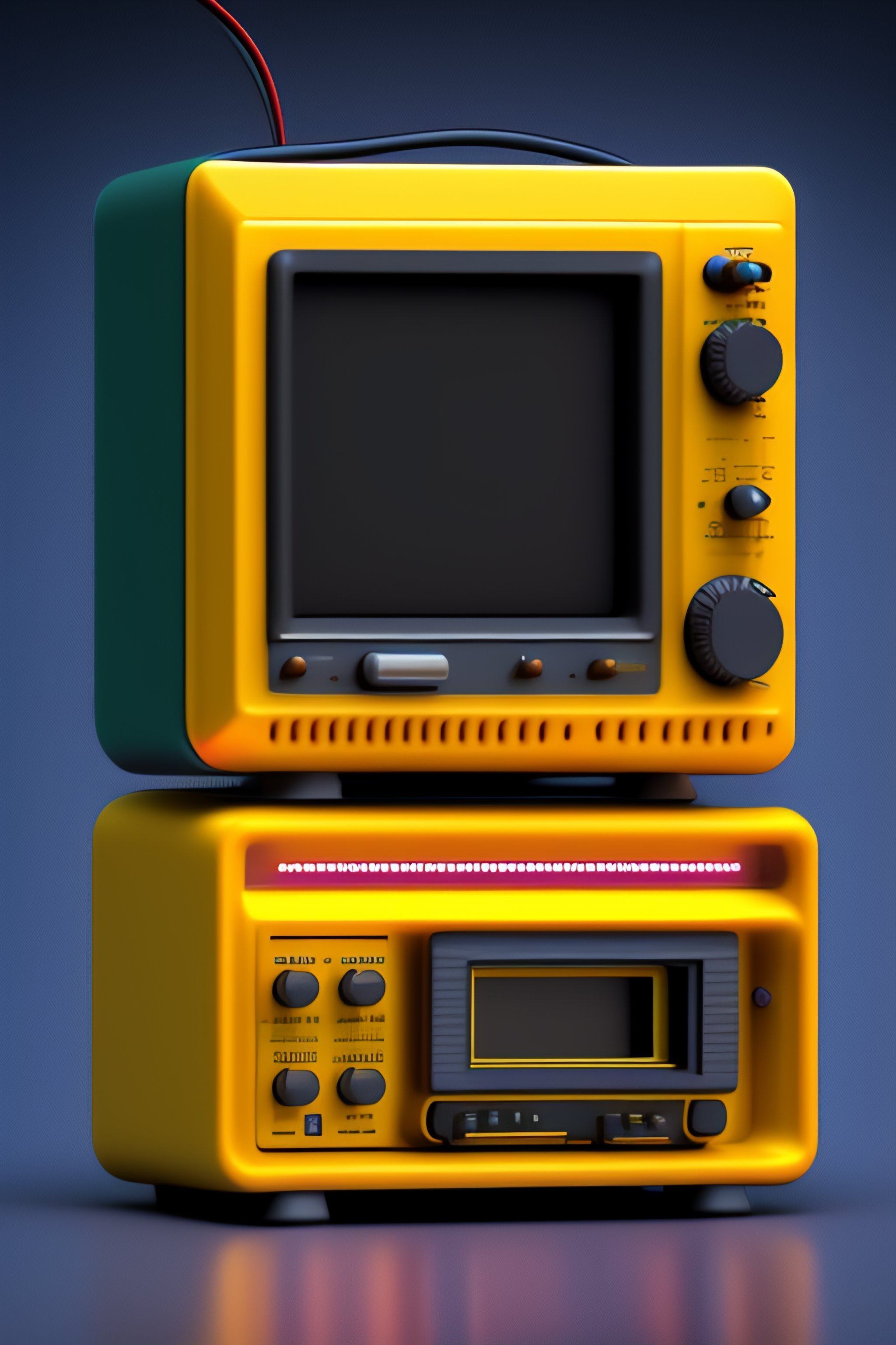 Lexica - 3D pixel retro electronics render