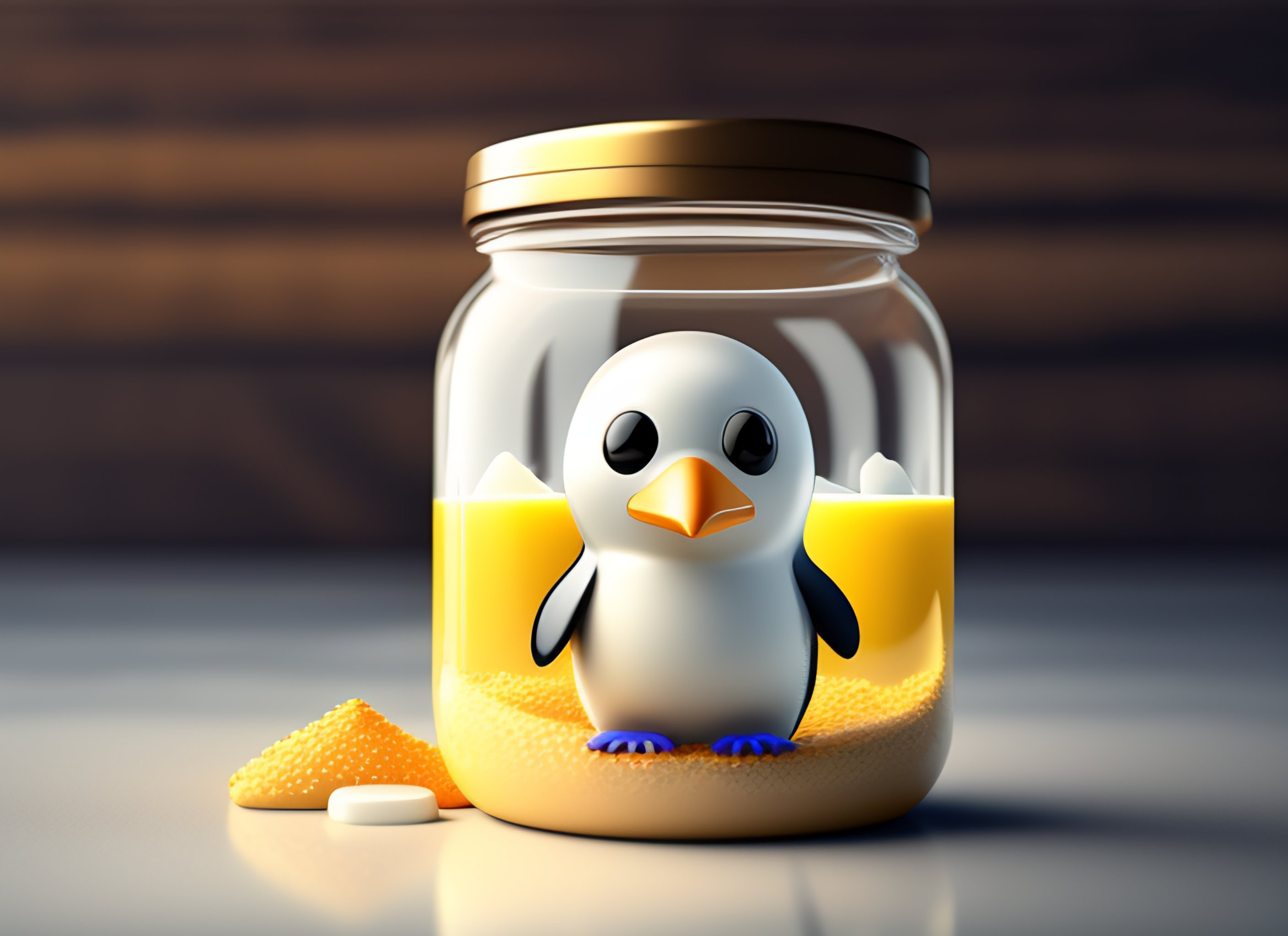 Lexica - Cute penguin in a jar