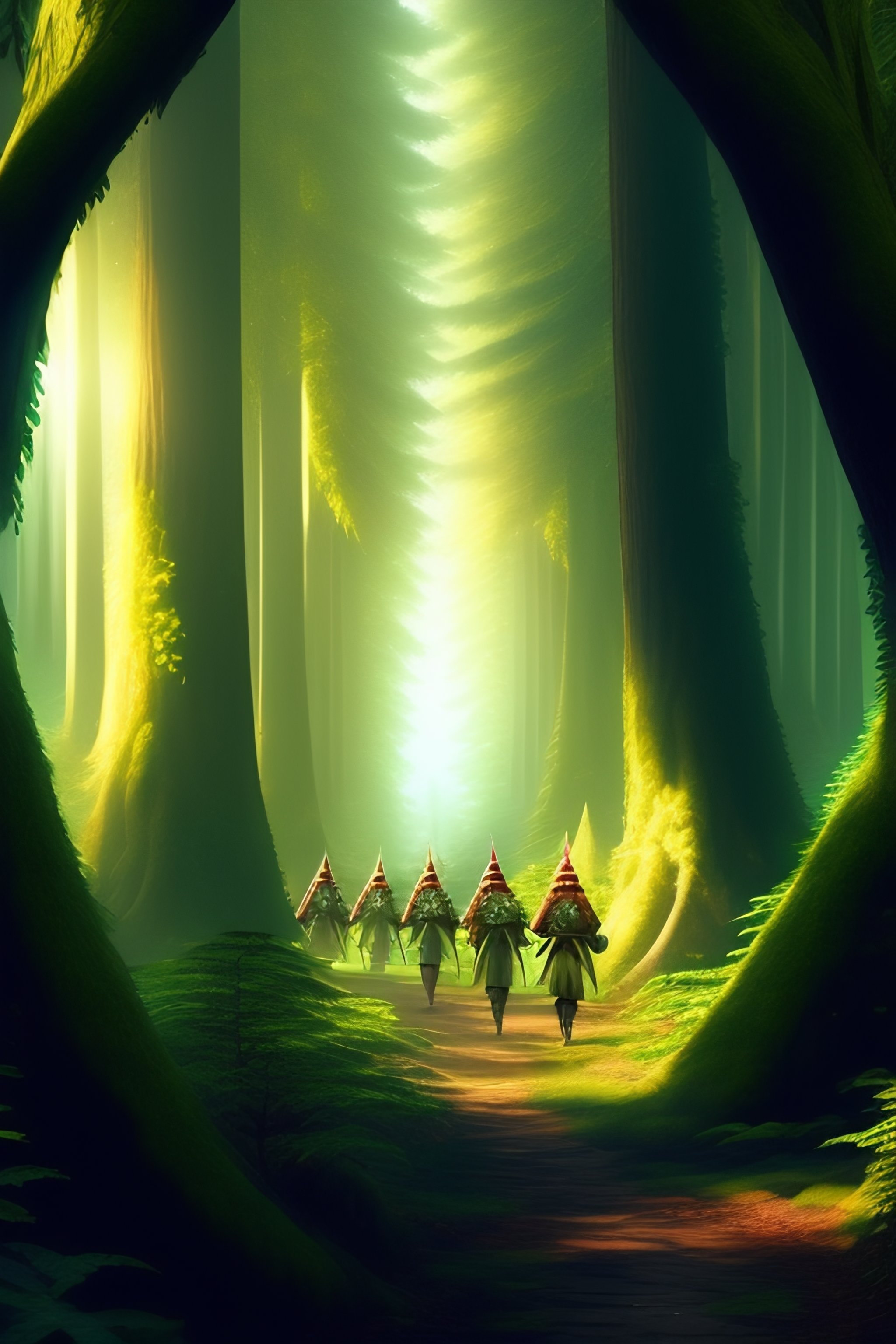 Lexica - An army of Elves marching through a forest with giant trees ...
