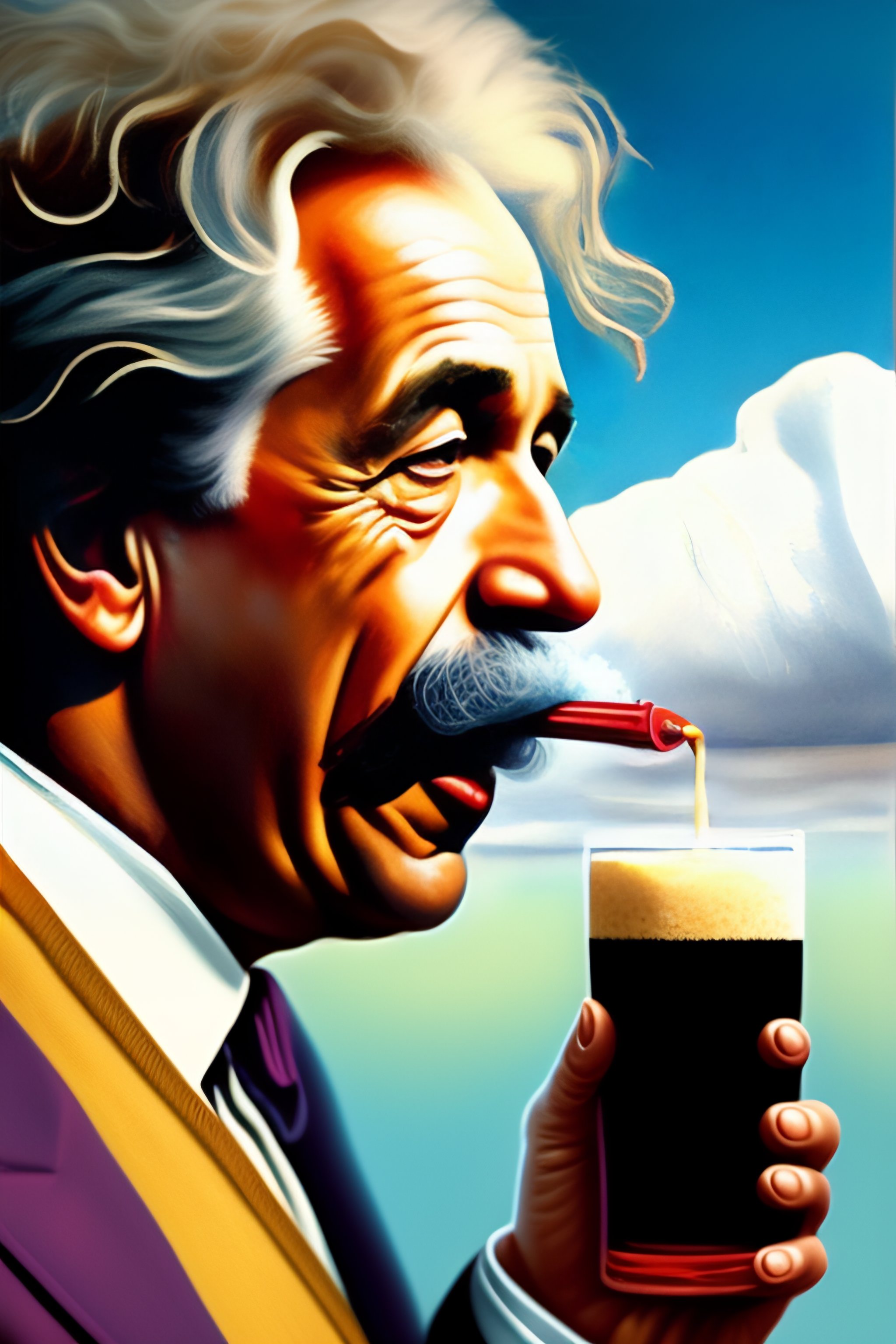 Lexica - Portrait of einstein snorting coke