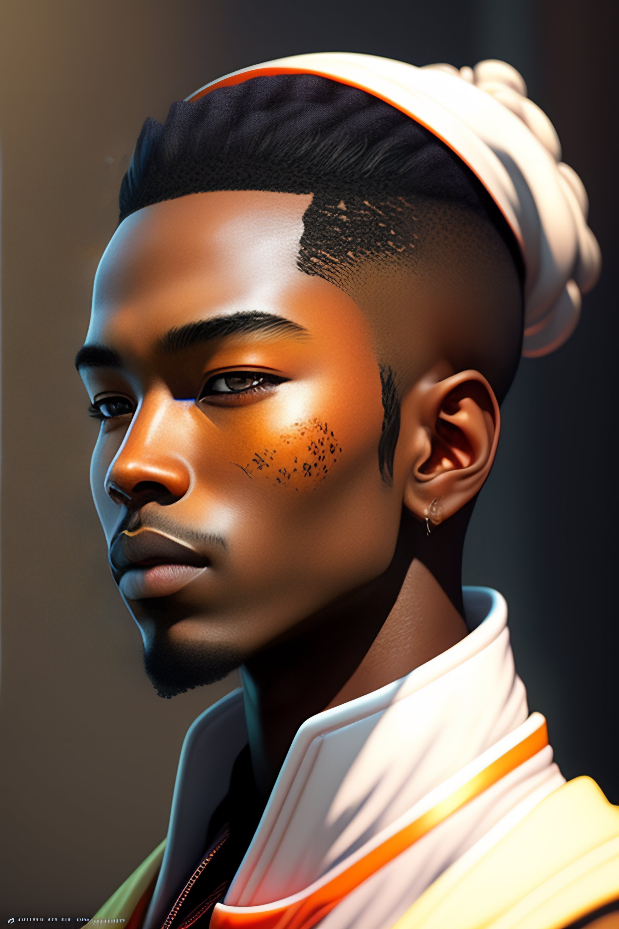 Lexica - Portrait of a dark-skinned male god with (((((glowing white ...