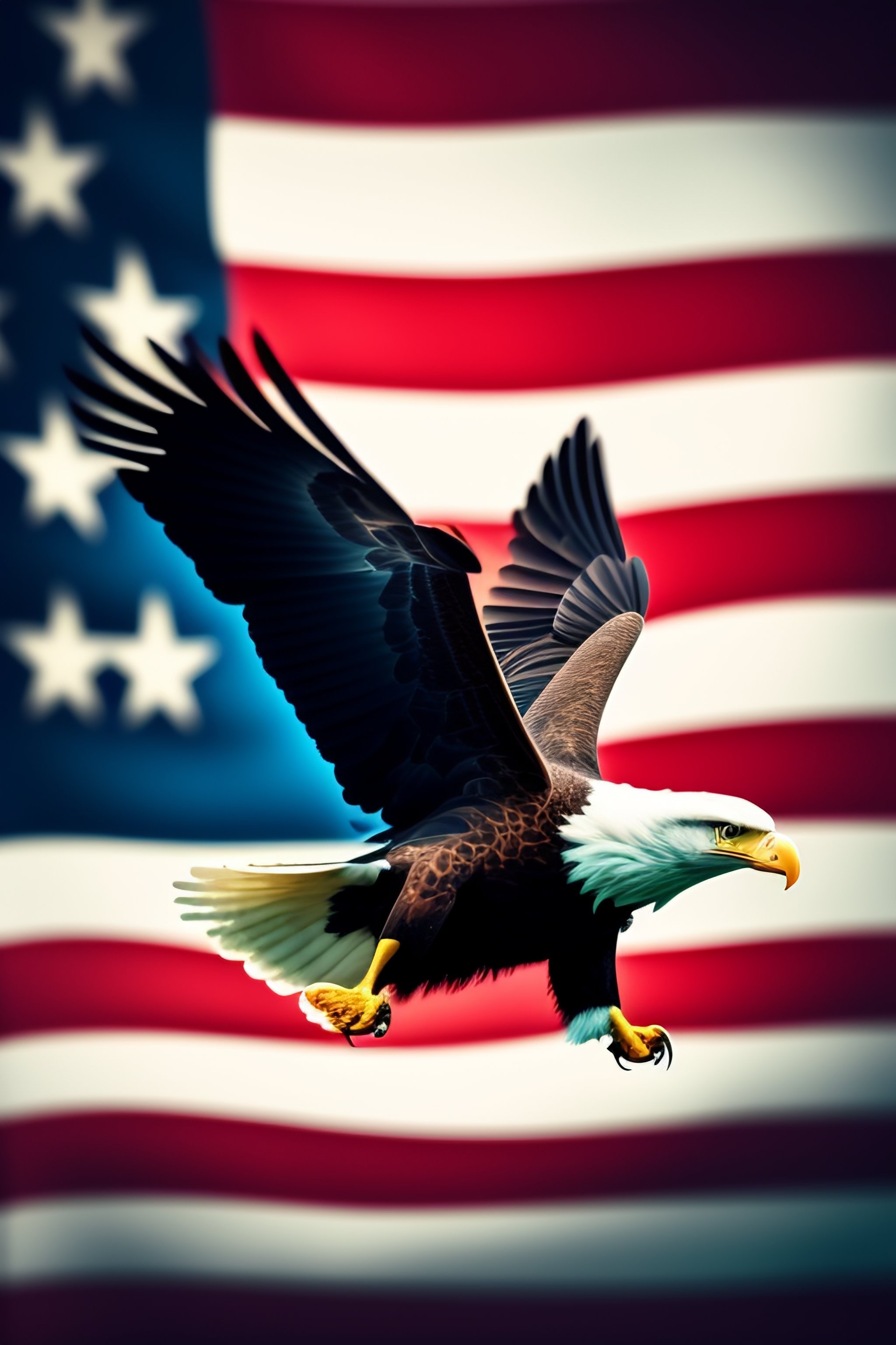 American Eagle Flying Flag