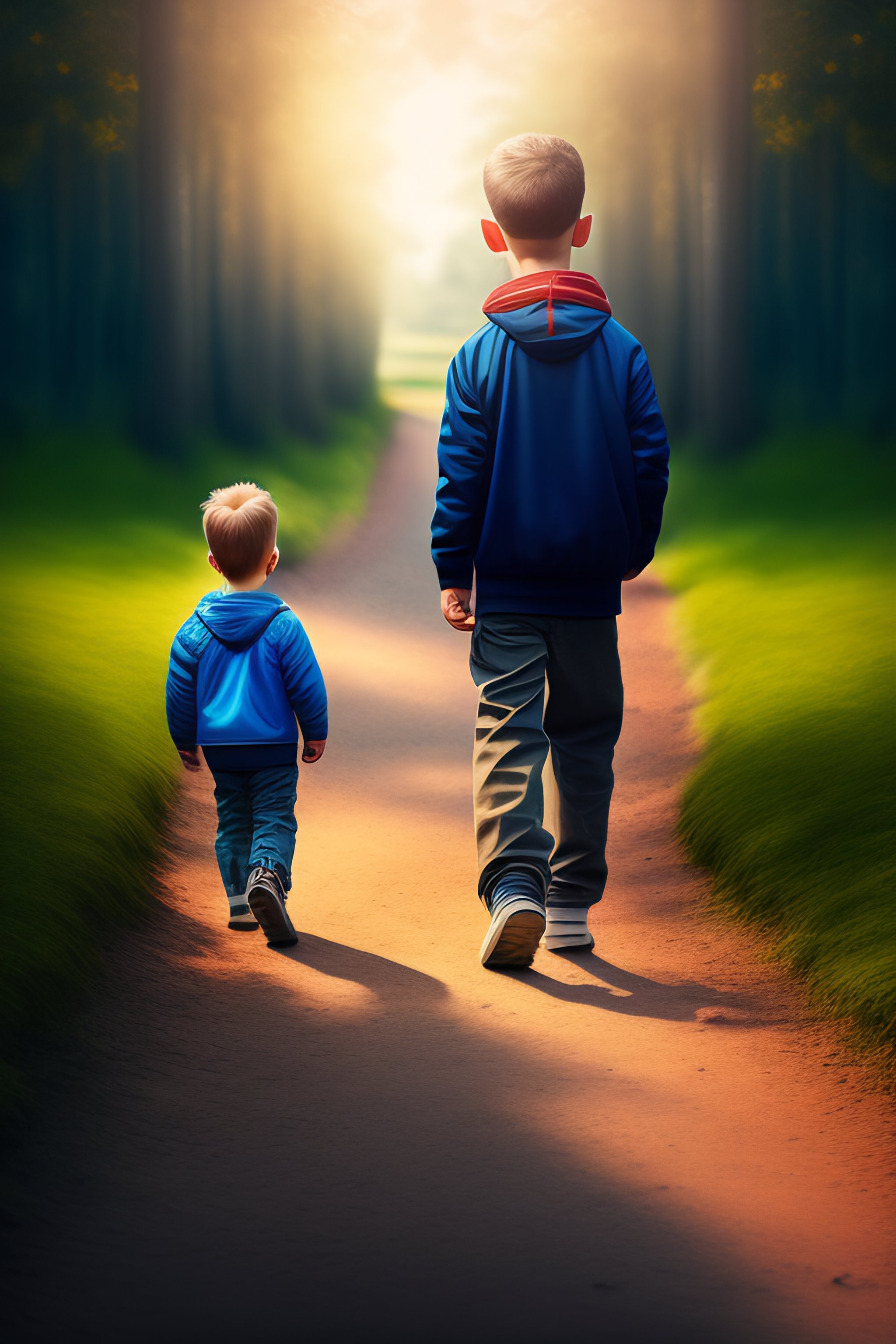 Lexica - Wood, children, walking, comic