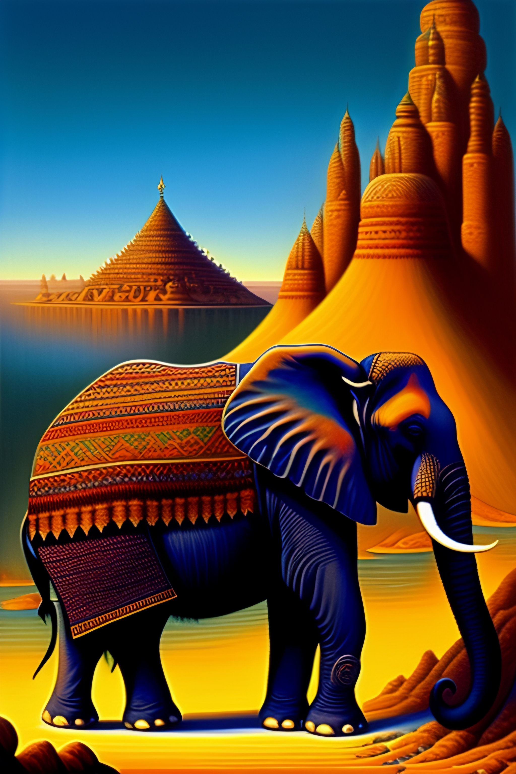 Aztec Elephant Wallpaper