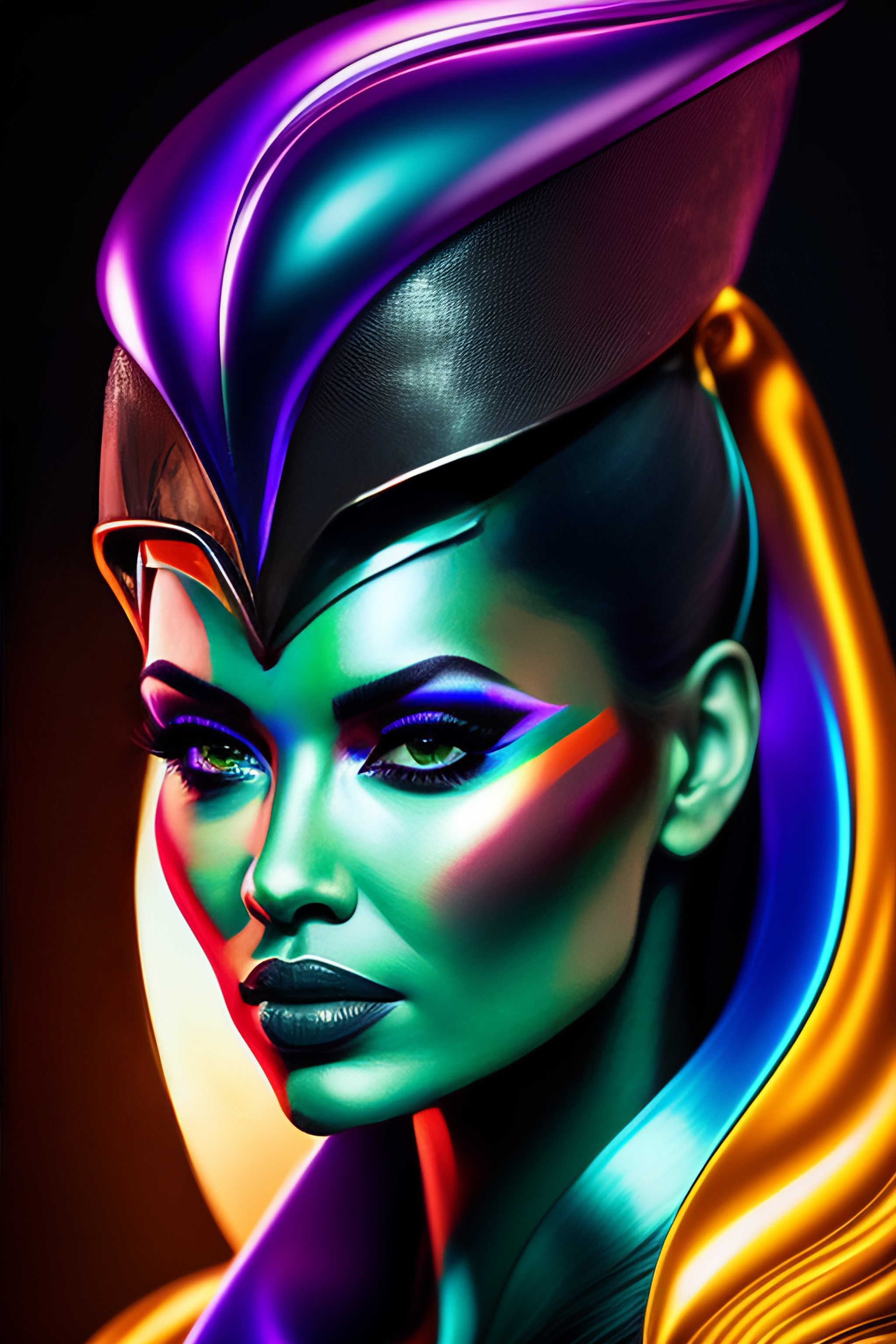 Lexica - Half alien half woman queen , portrair