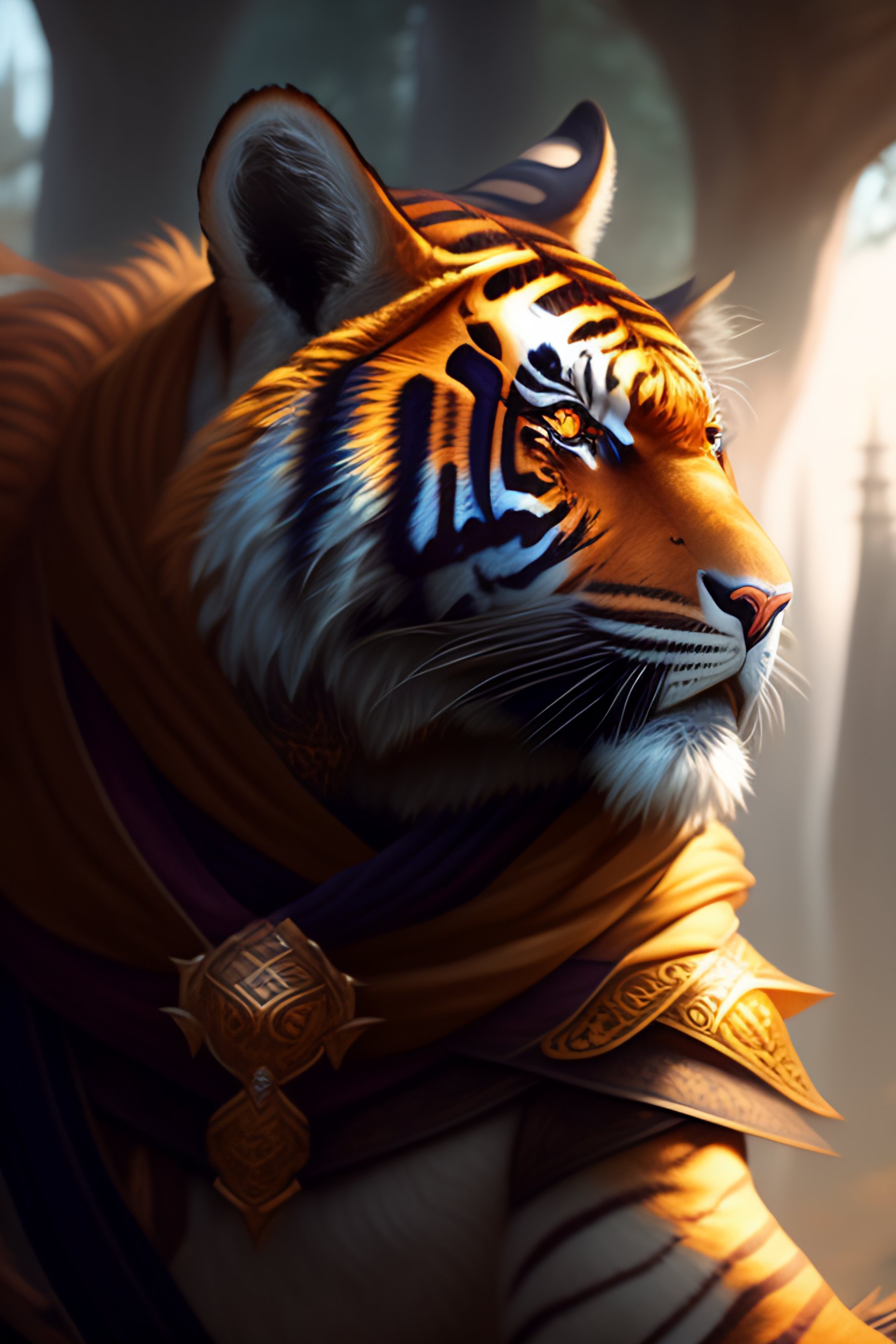 Lexica - Druid, tiger, samurai, by justin gerard and greg rutkowski ...