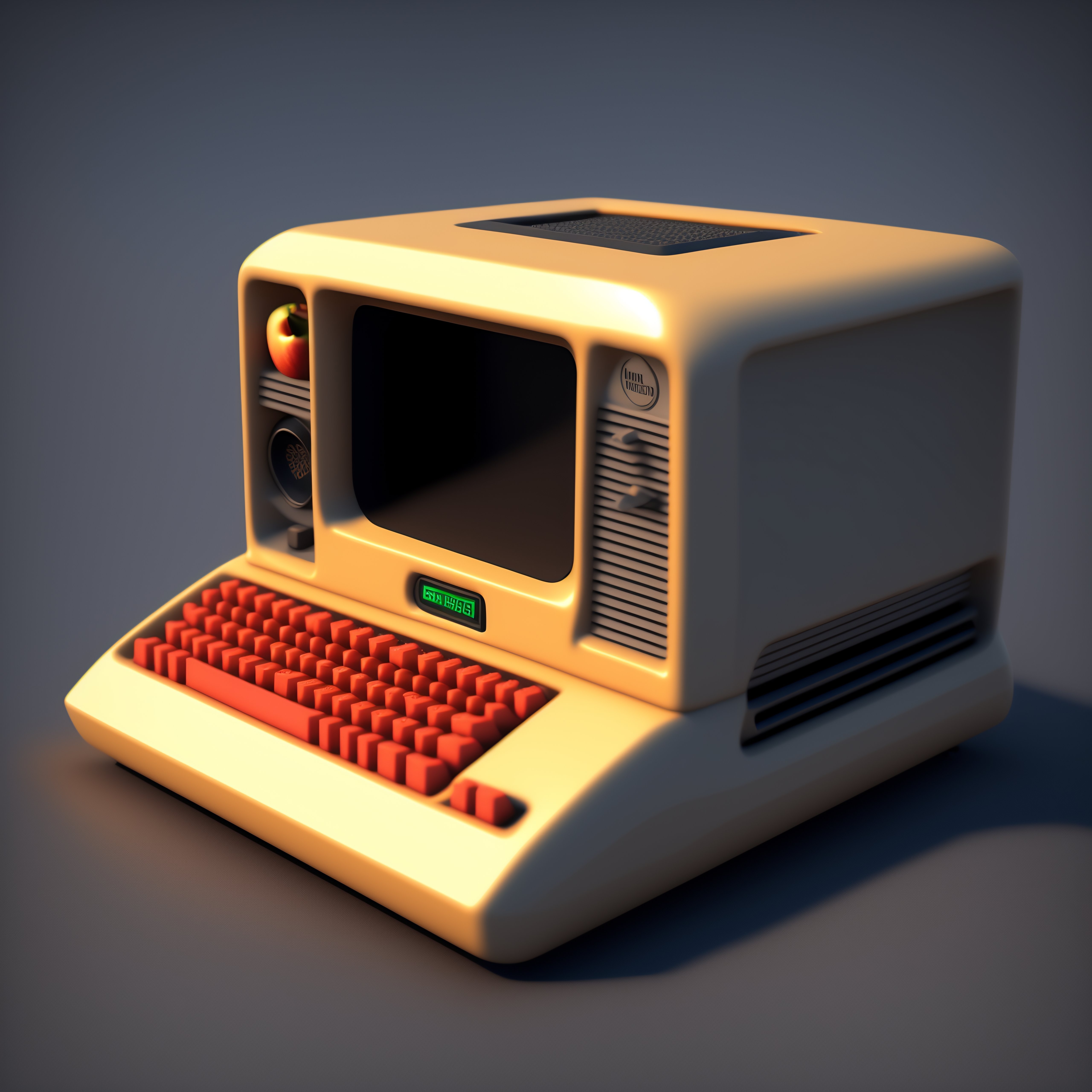 Lexica - 3D tiny classic Apple II computer render