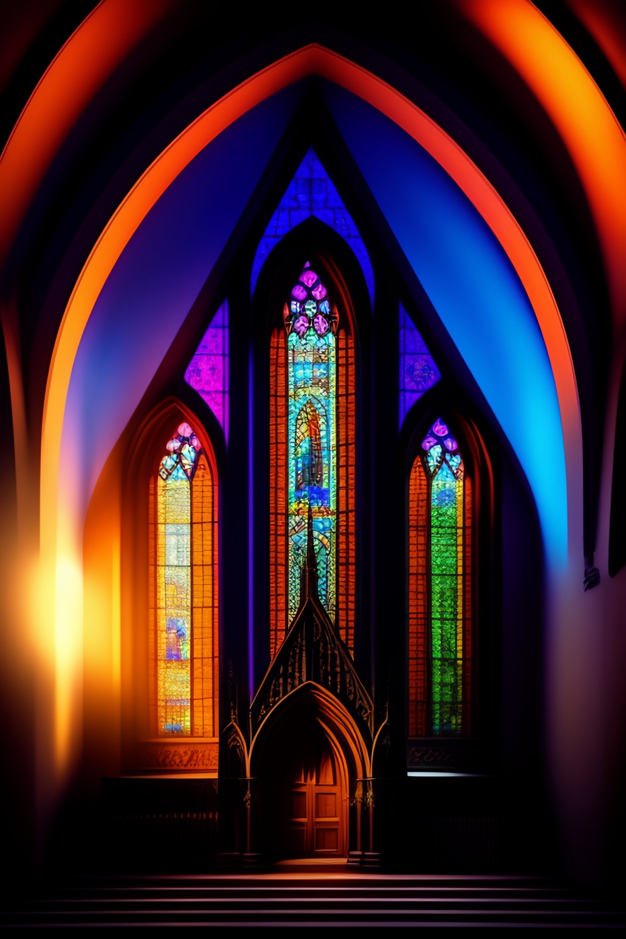 Lexica - GOTHIC CHURCH WITH BRILLIANT STAINED GLASS