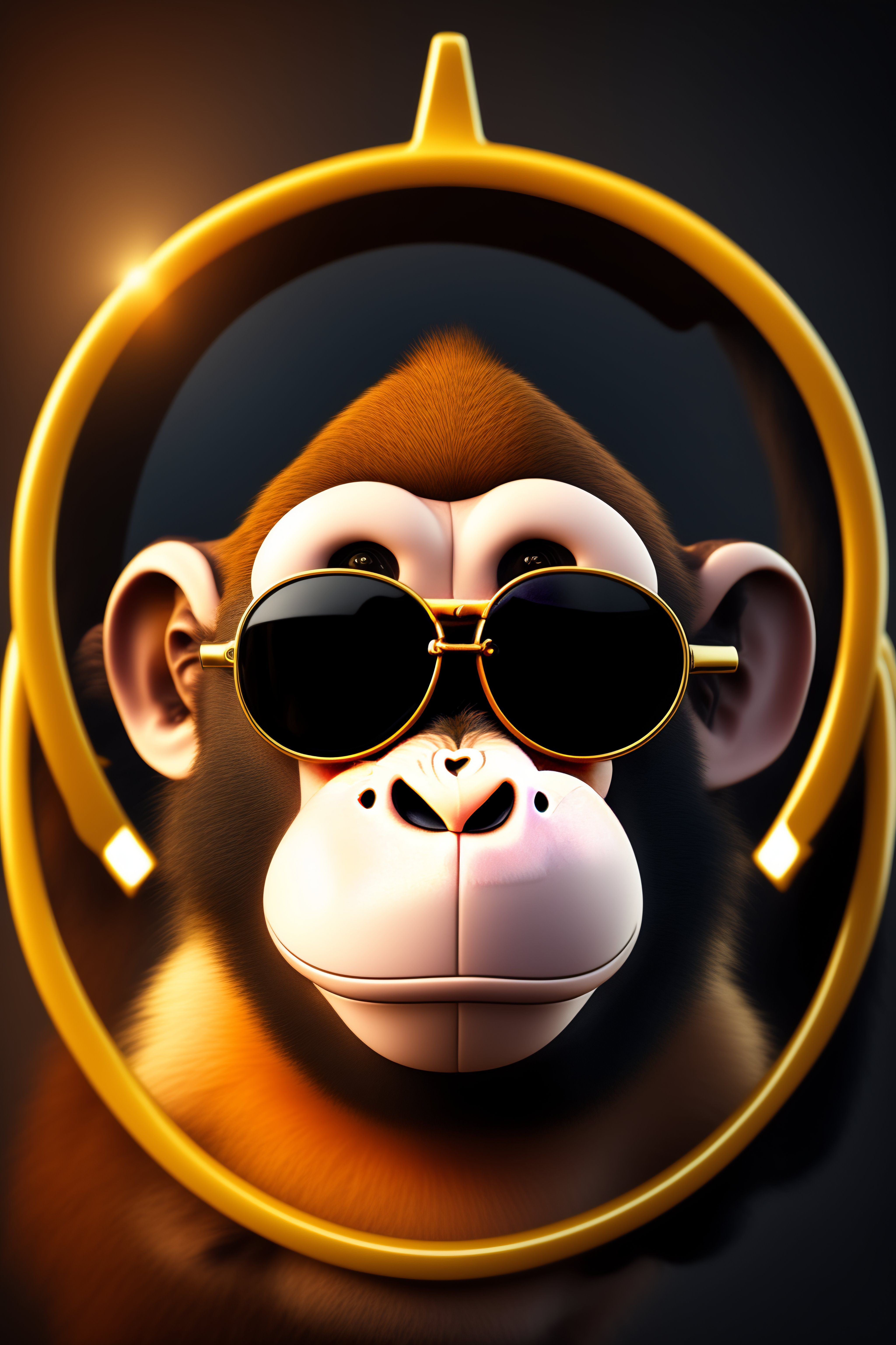 Lexica - Cartoon style monkey head with racing glasses bitting a ...