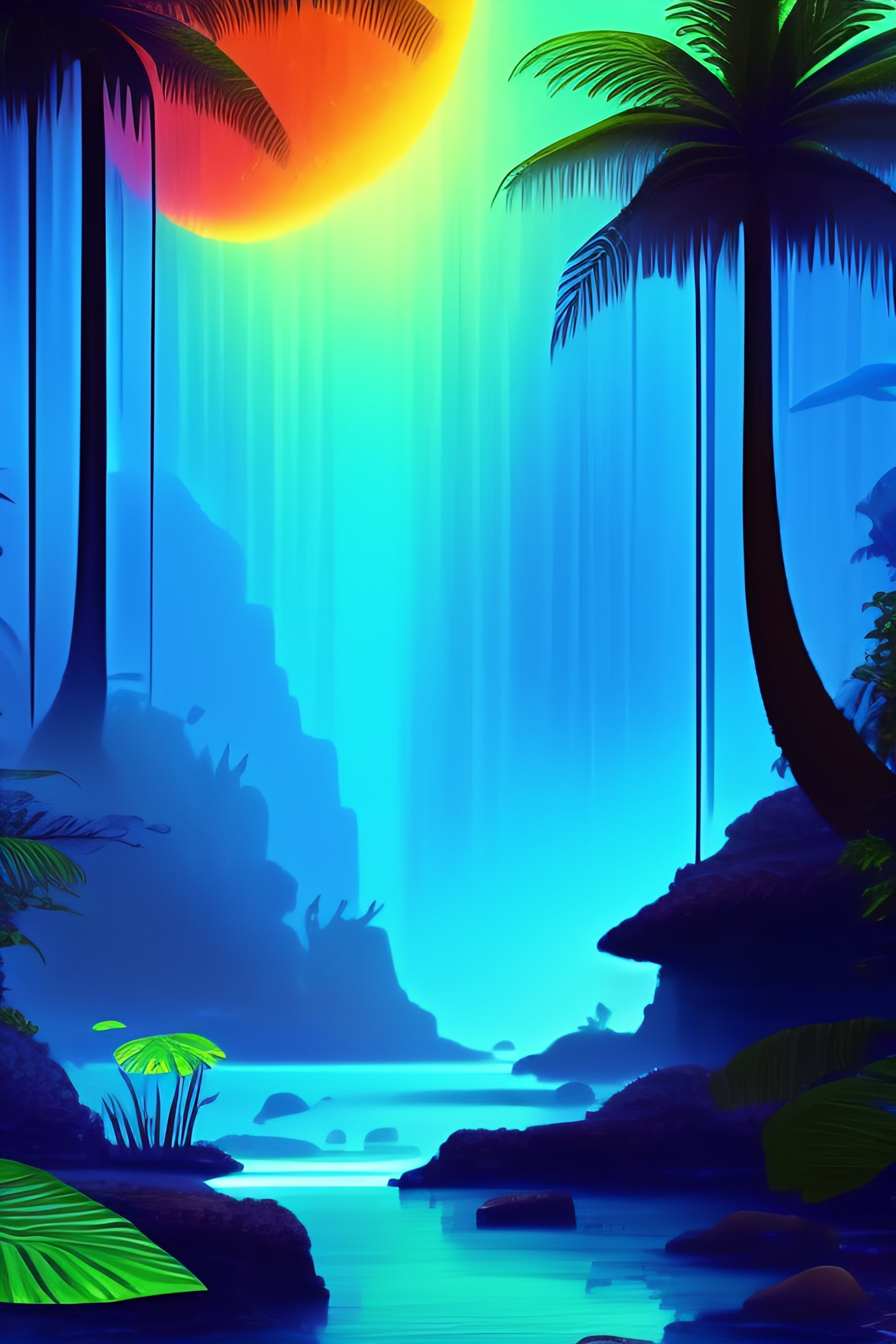 Lexica - Tropical forest with bioluminescence in the style of the movie ...