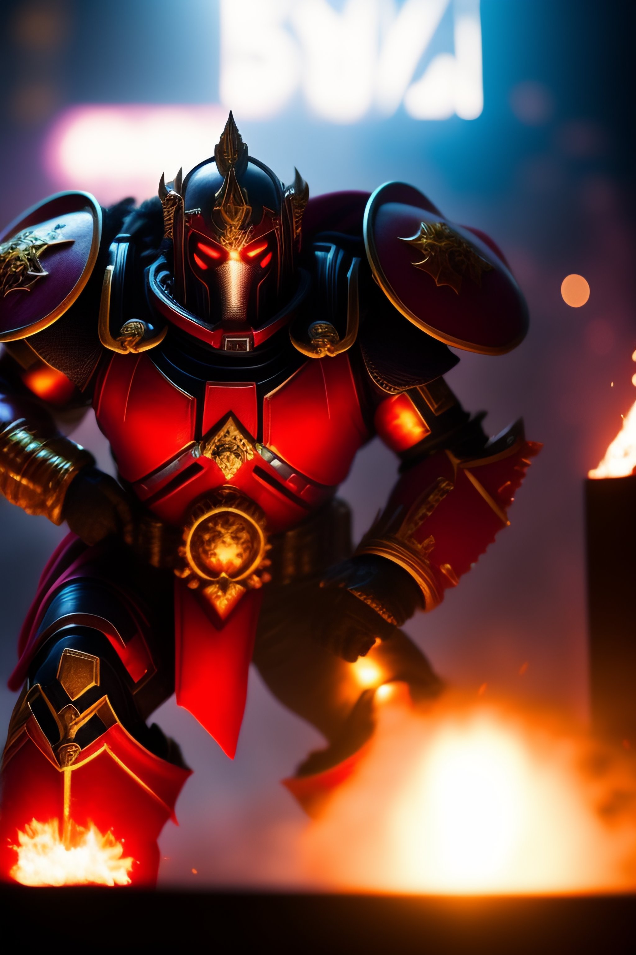 Lexica - Action shot from a warhammer 40k movie directed by James Gunn