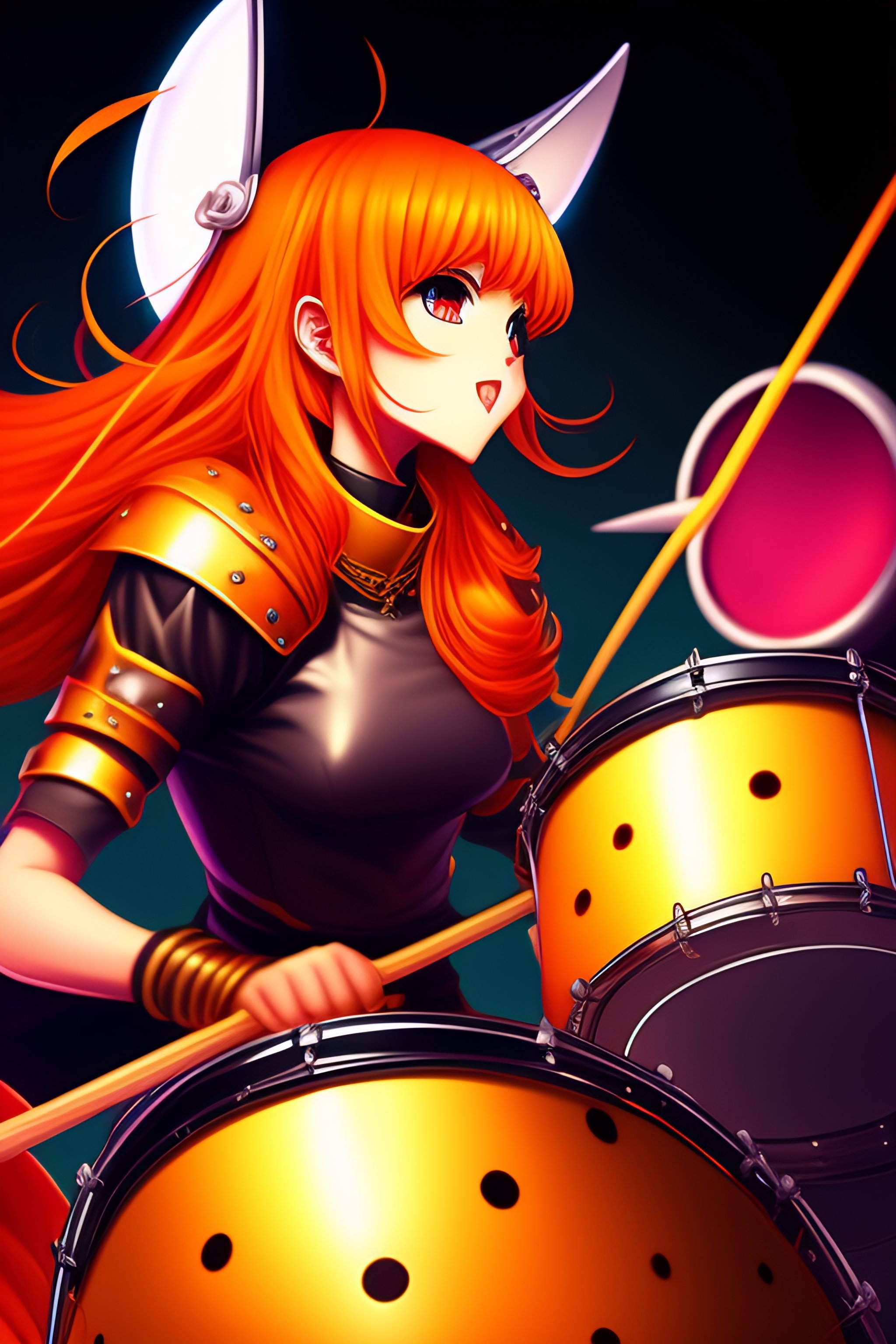 Lexica - Magik manga style playing drums