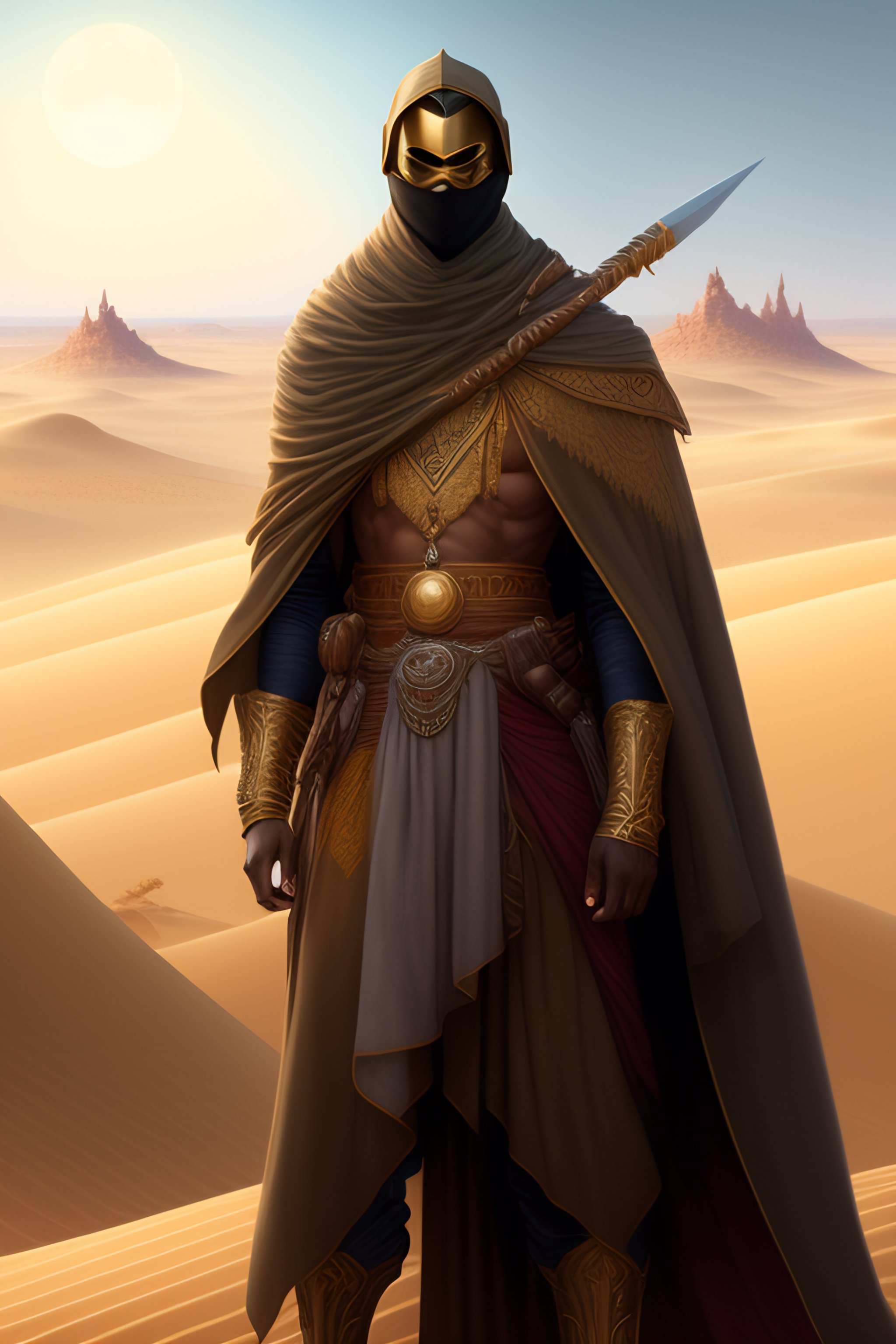 Lexica - A drawing of a masked man in dusty clothes with a sharp look ...
