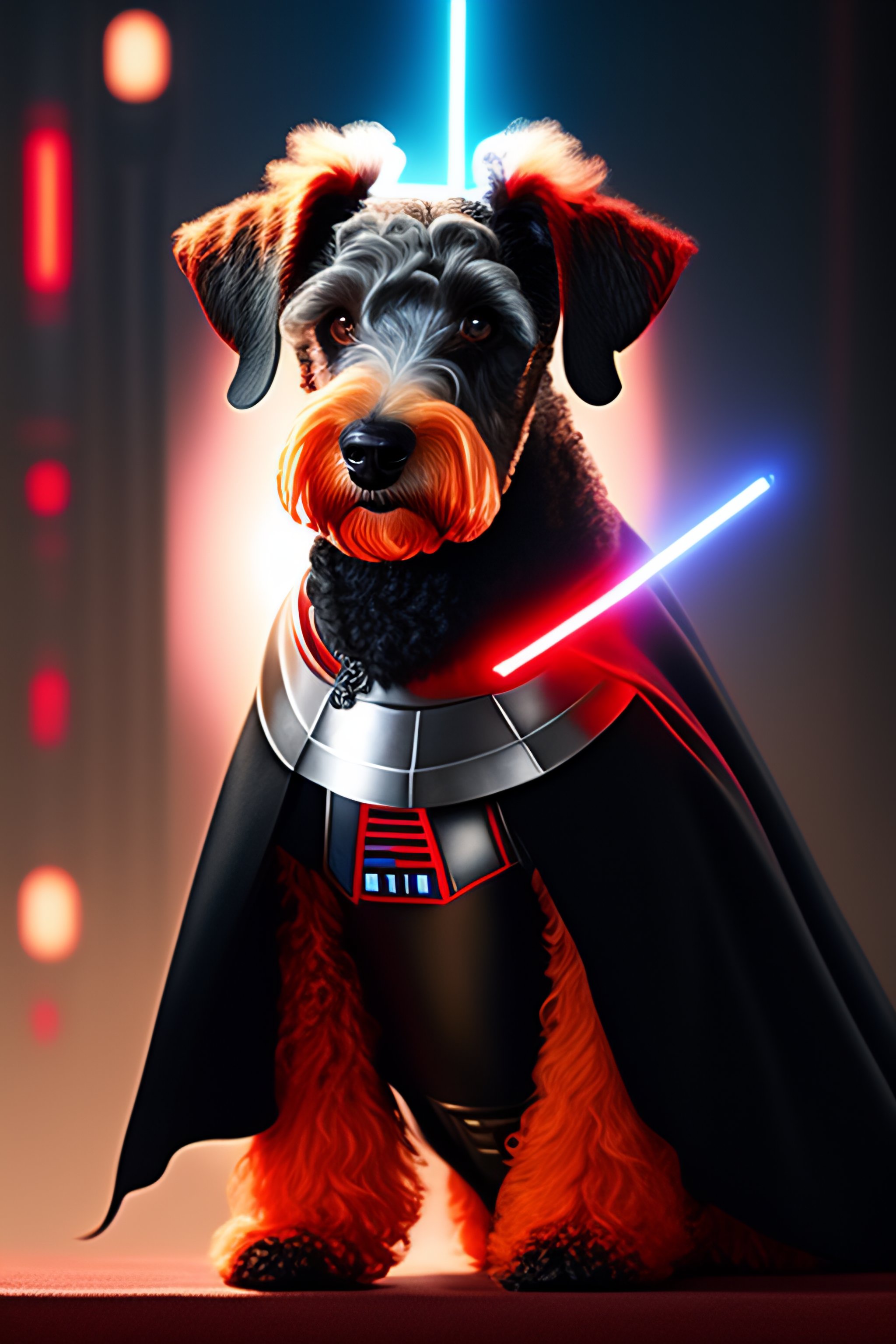 Lexica - Star Wars scene artificial intelligence a Bedlington Terrier ...