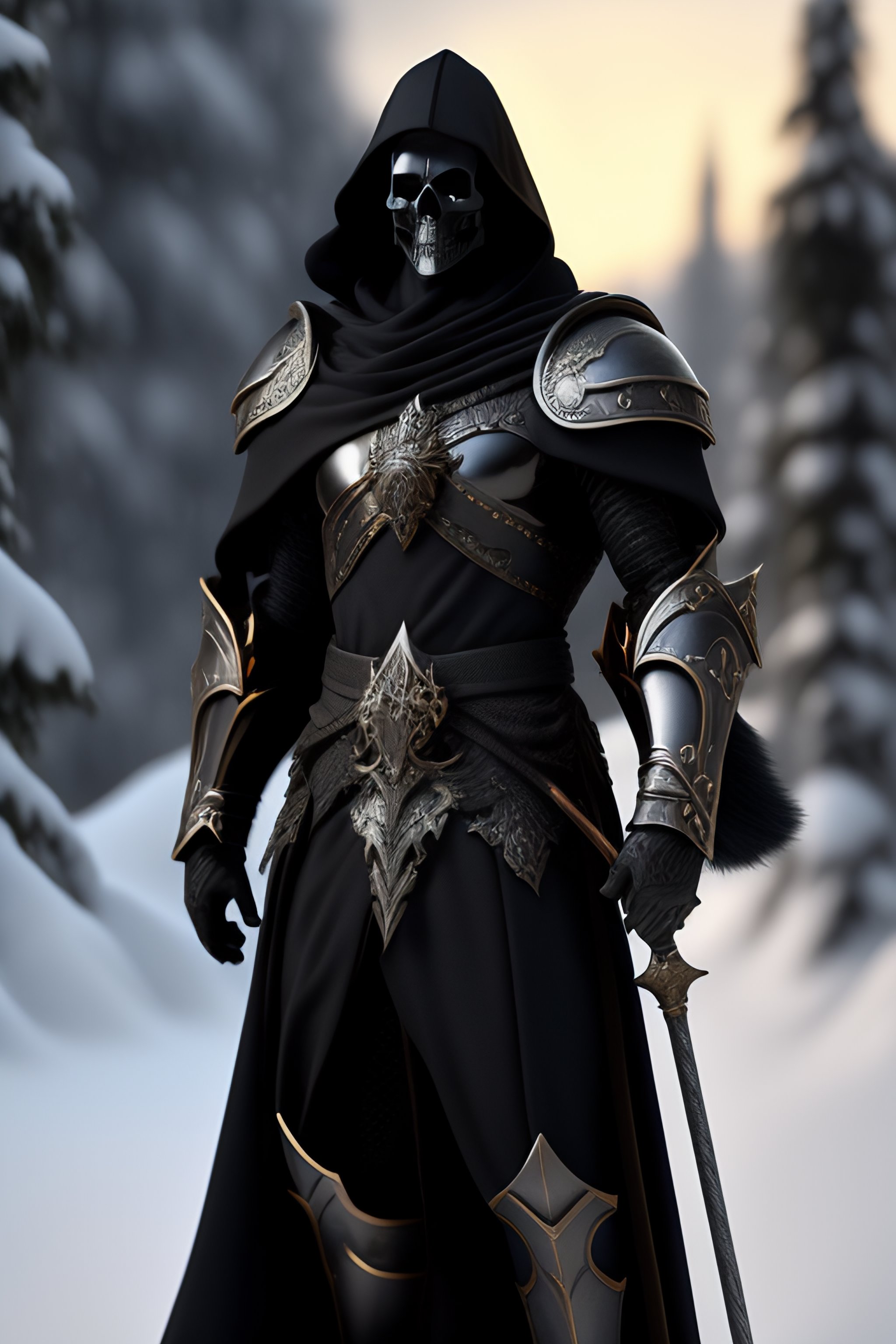 Lexica - Hades . 48 year old medieval fantasy male skull knight. Full ...