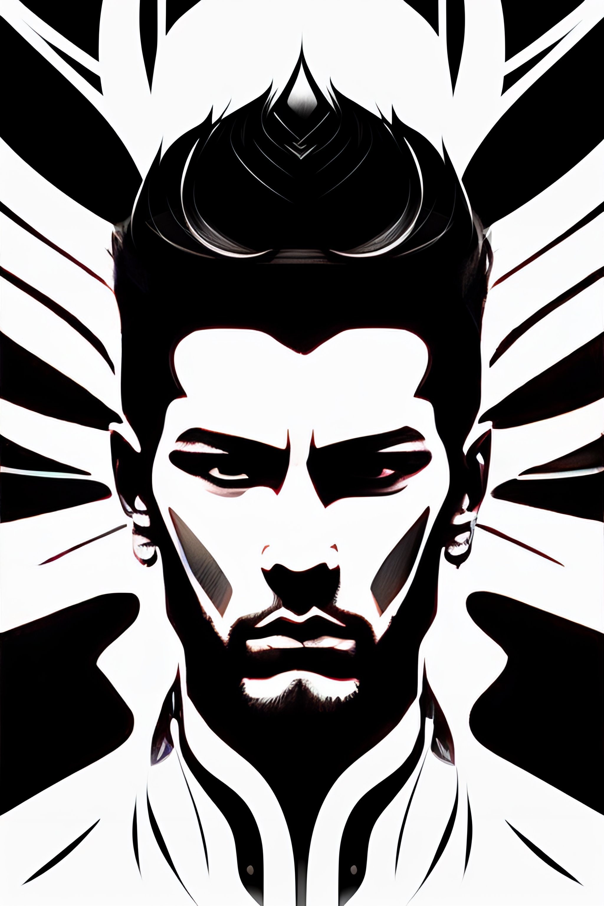 Lexica - Symmetry, one ronin male head and only facing front, glare ...