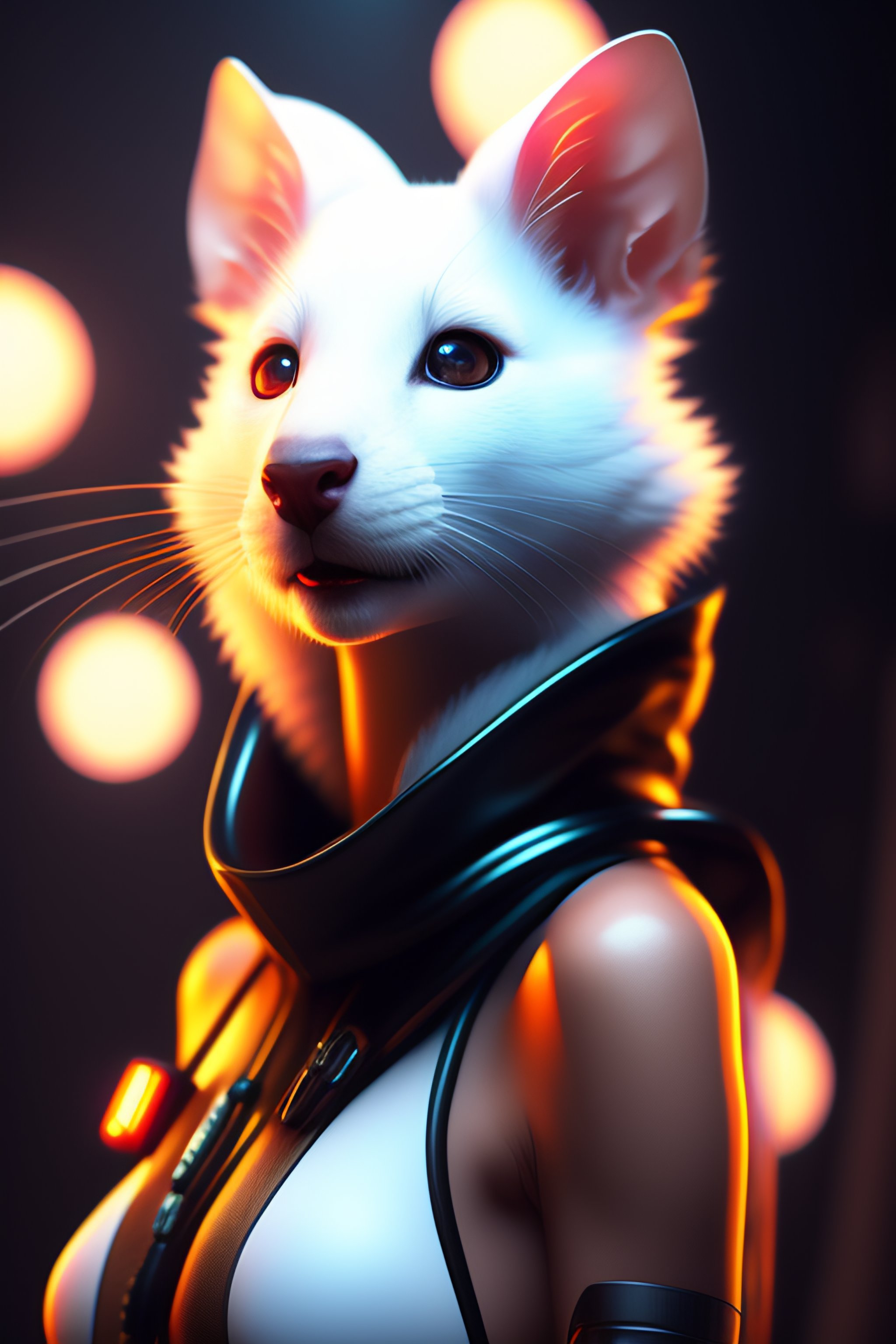 Lexica - White female rat furry anthro holding scifi advanced ...
