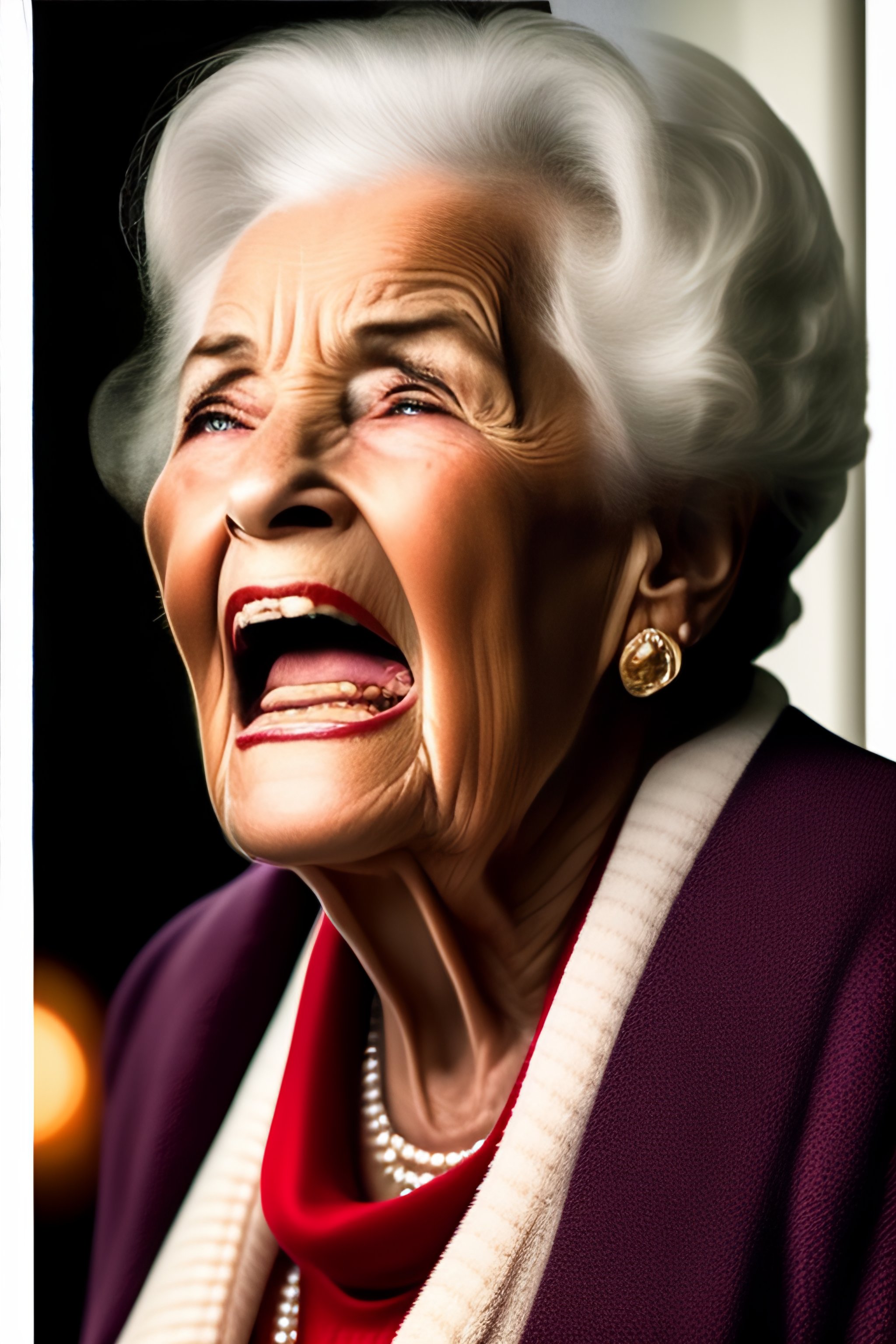 Lexica Image Of A 90 Year Old Woman With A Look Of Hatred And