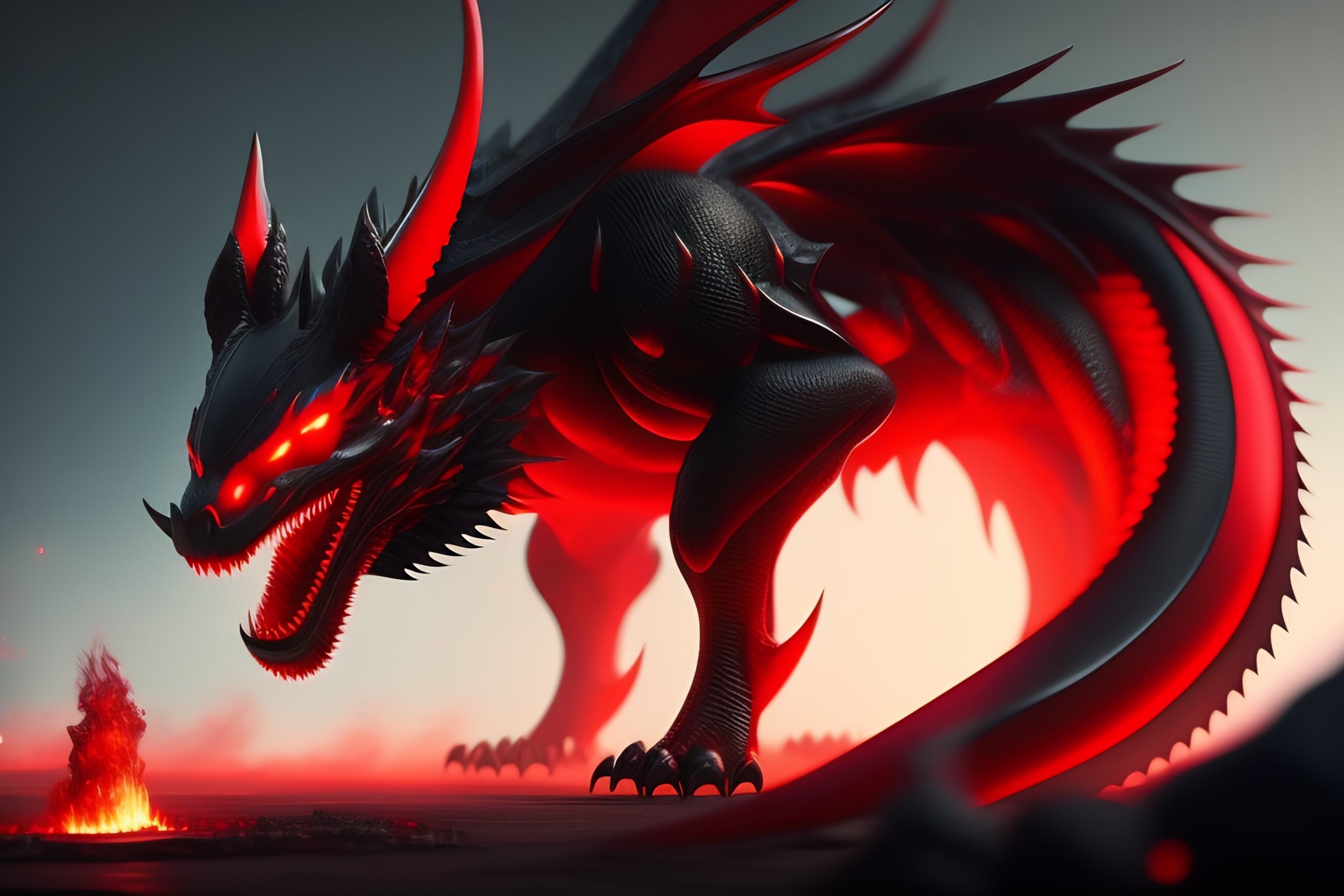 Red And Black Dragon Logo