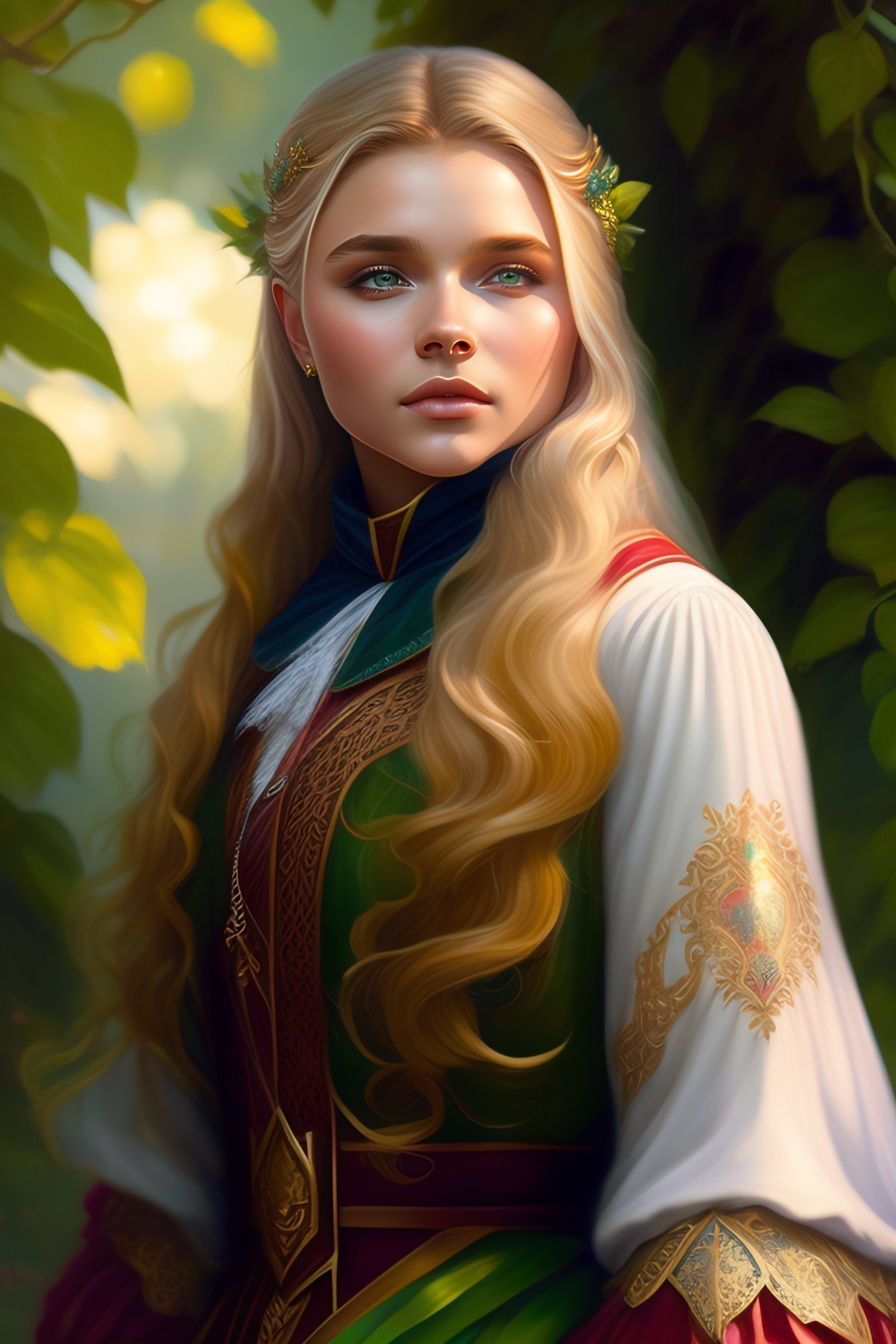 Lexica - Young mage chloe grace moretz holing an apple, Green hair ...