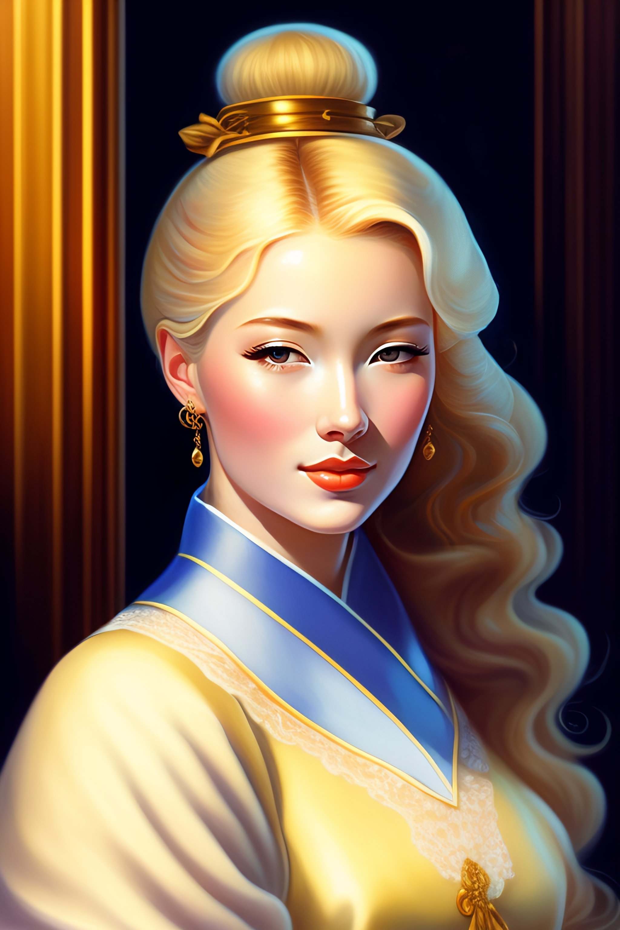 Lexica - Girl with blonde hair and maid outfit, a beautiful portrait ...