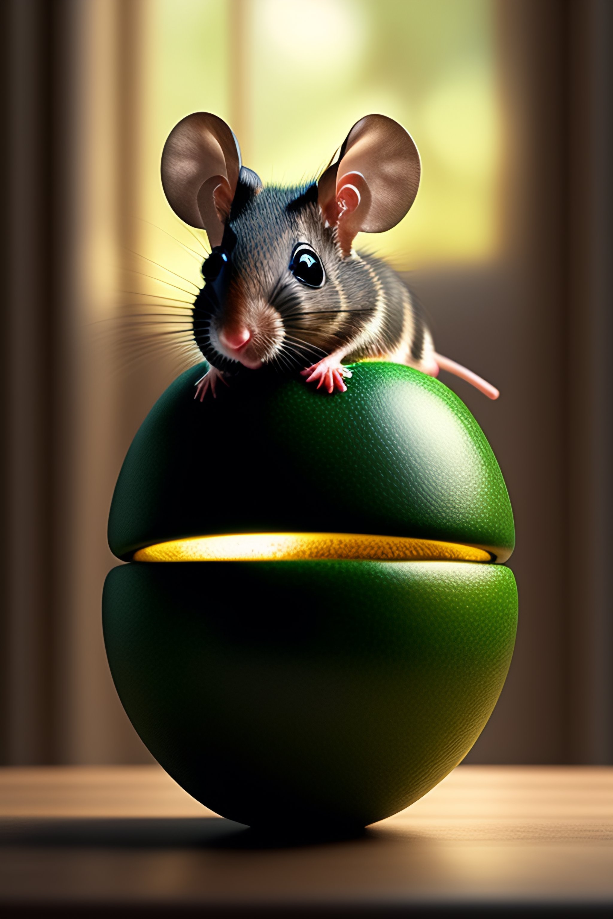 Lexica - A mouse sitting in a small avocado chair, 8k, highly detailed ...