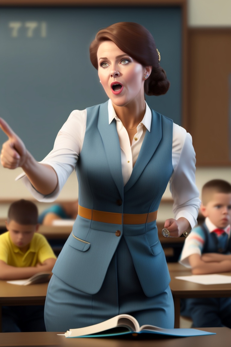 Angry Teacher Pointing