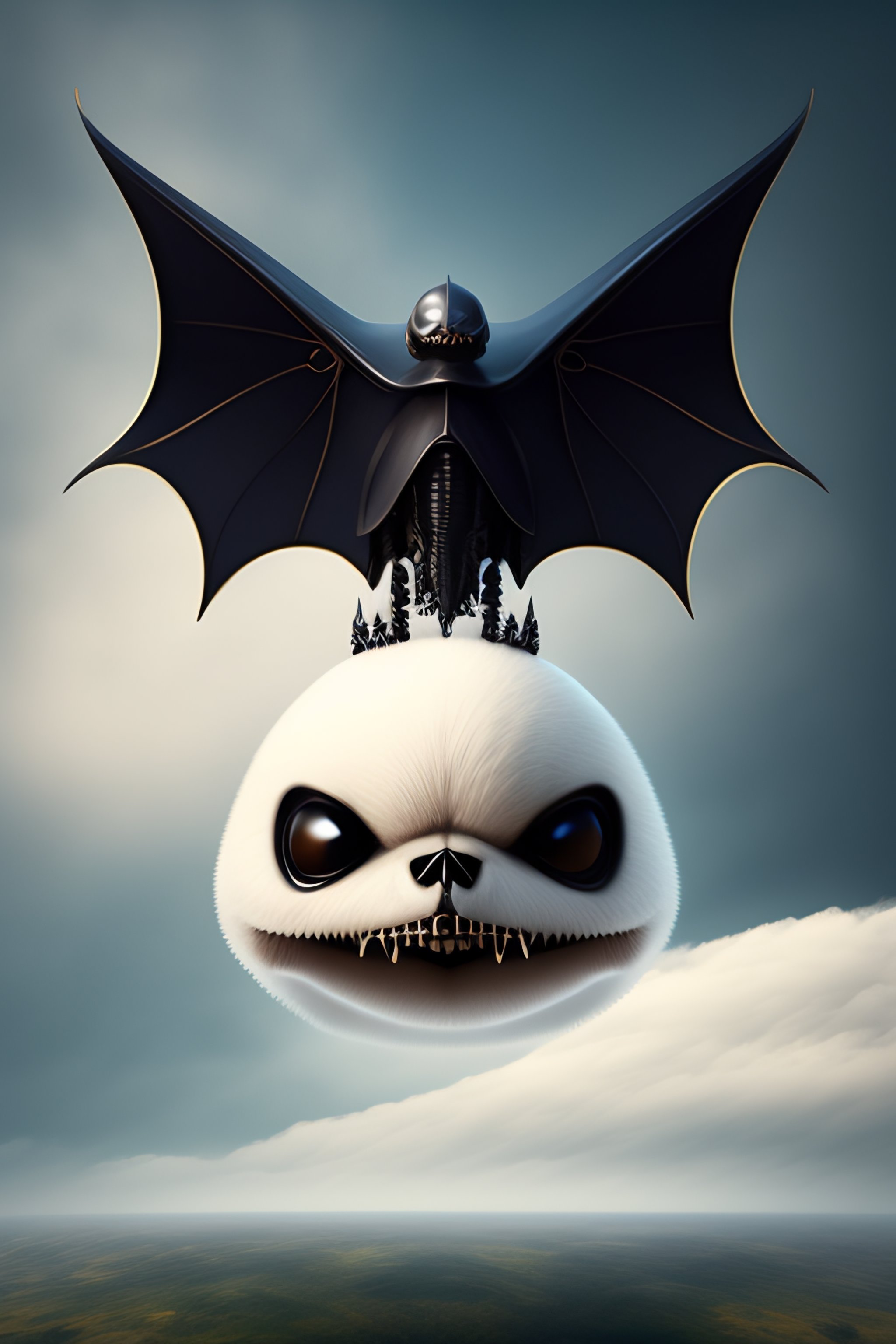 Lexica - Annoying white bat with a big head, weird body parts and looks ...