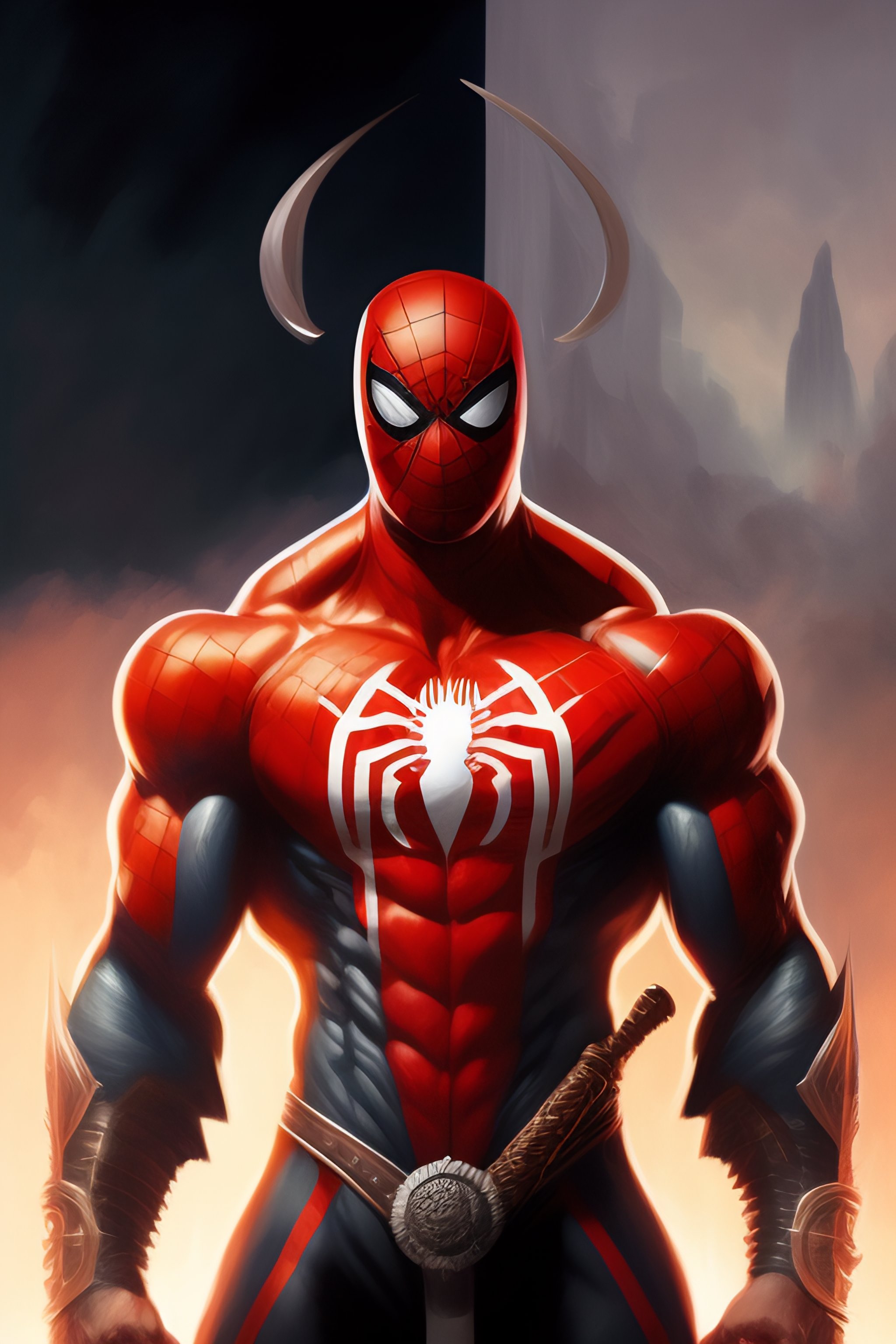 Lexica - Full body potrait of skinny ripped strong spiderman and ...