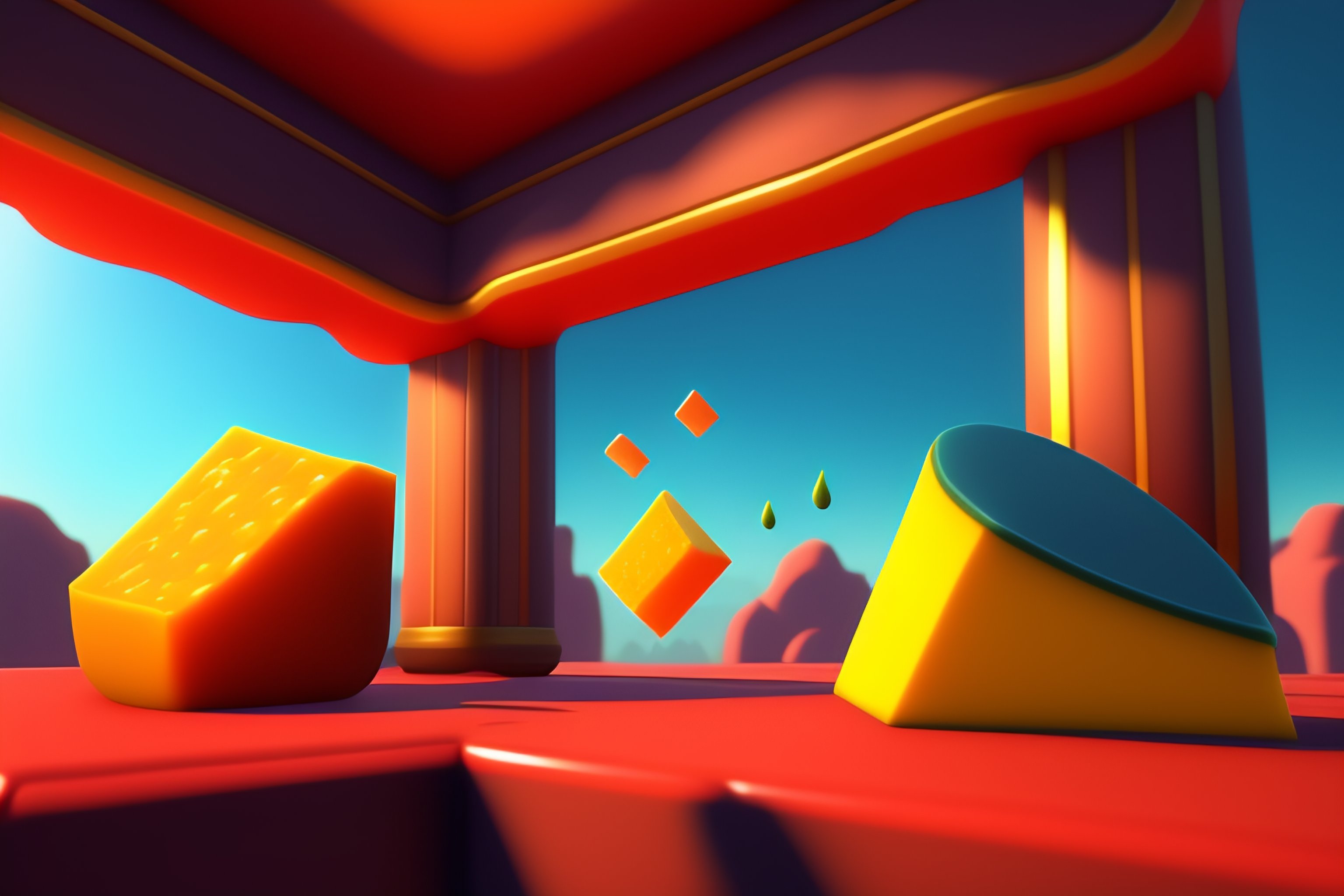 Lexica - Platformer game level set a boy that loves to eat cheese ...